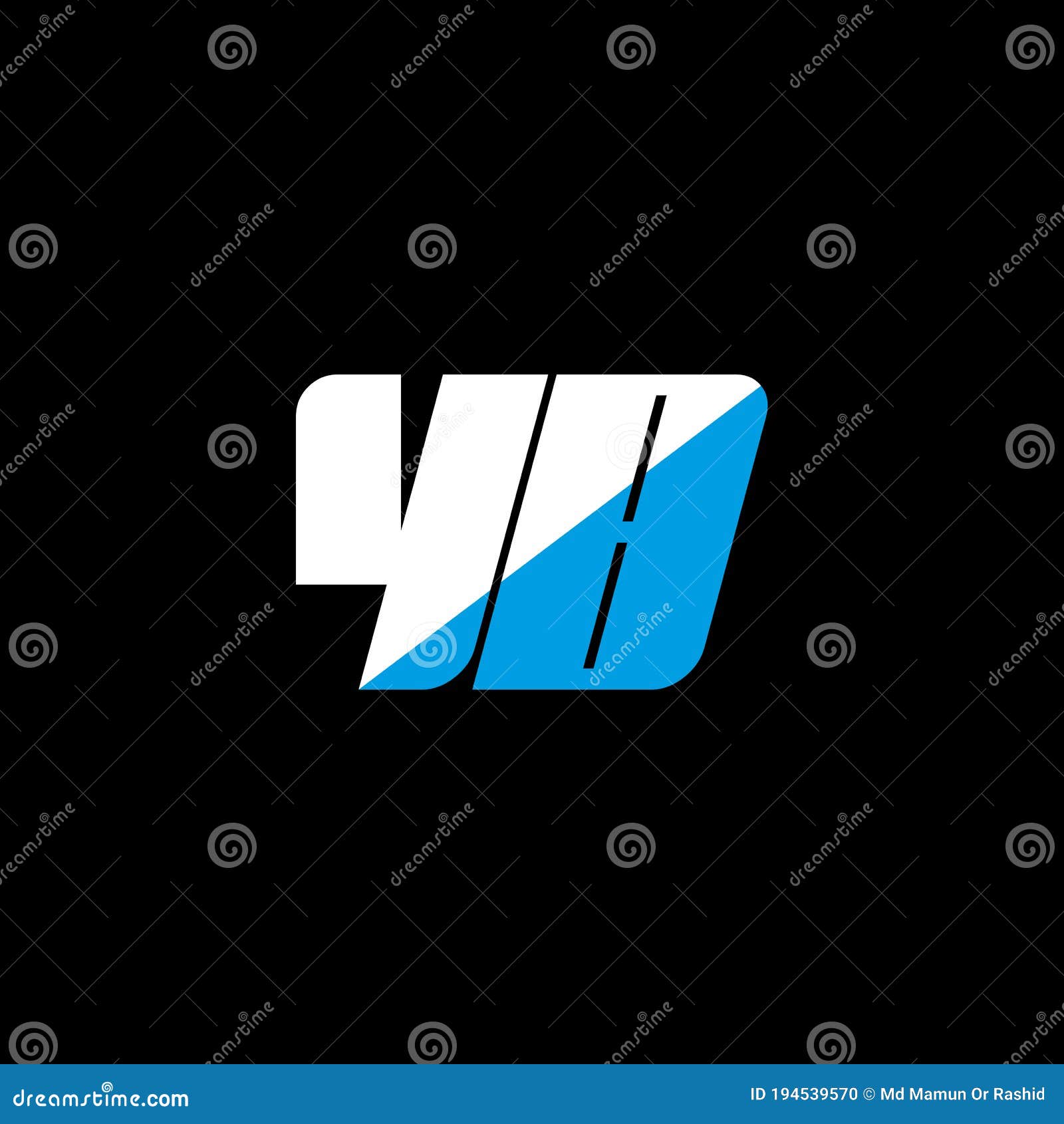 YB Letter Logo Design on Black Background. YB Creative Initials Letter ...