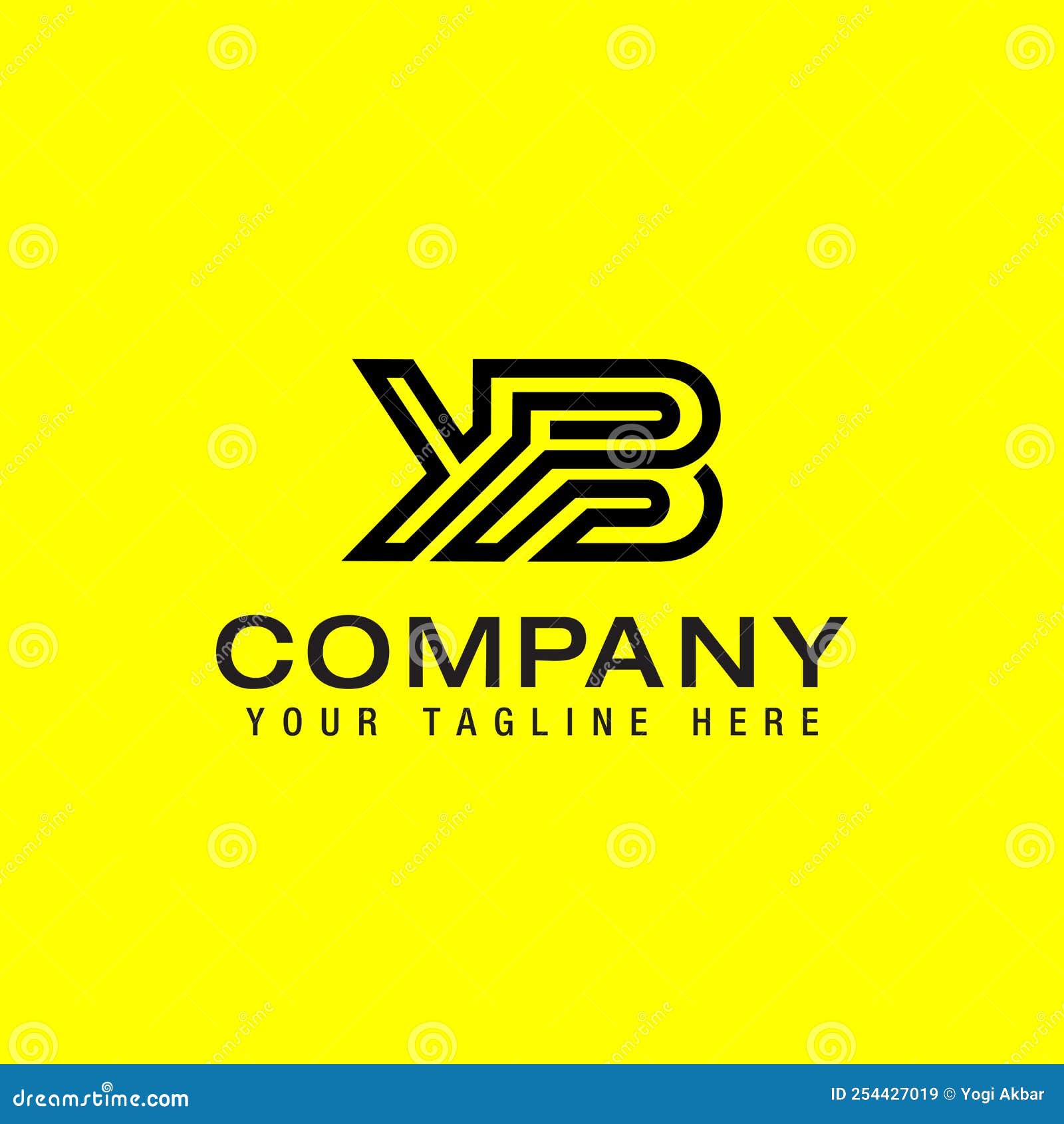 YB Logo Design YB Initial Letter Design with YB Logo Stock Vector ...