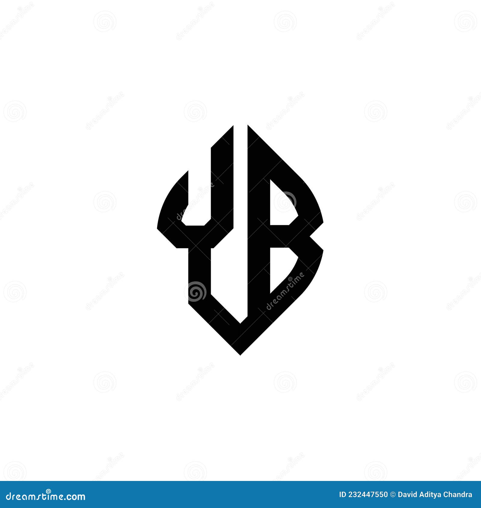 YB Logo Monogram Geometric Shape Style Stock Vector - Illustration of ...