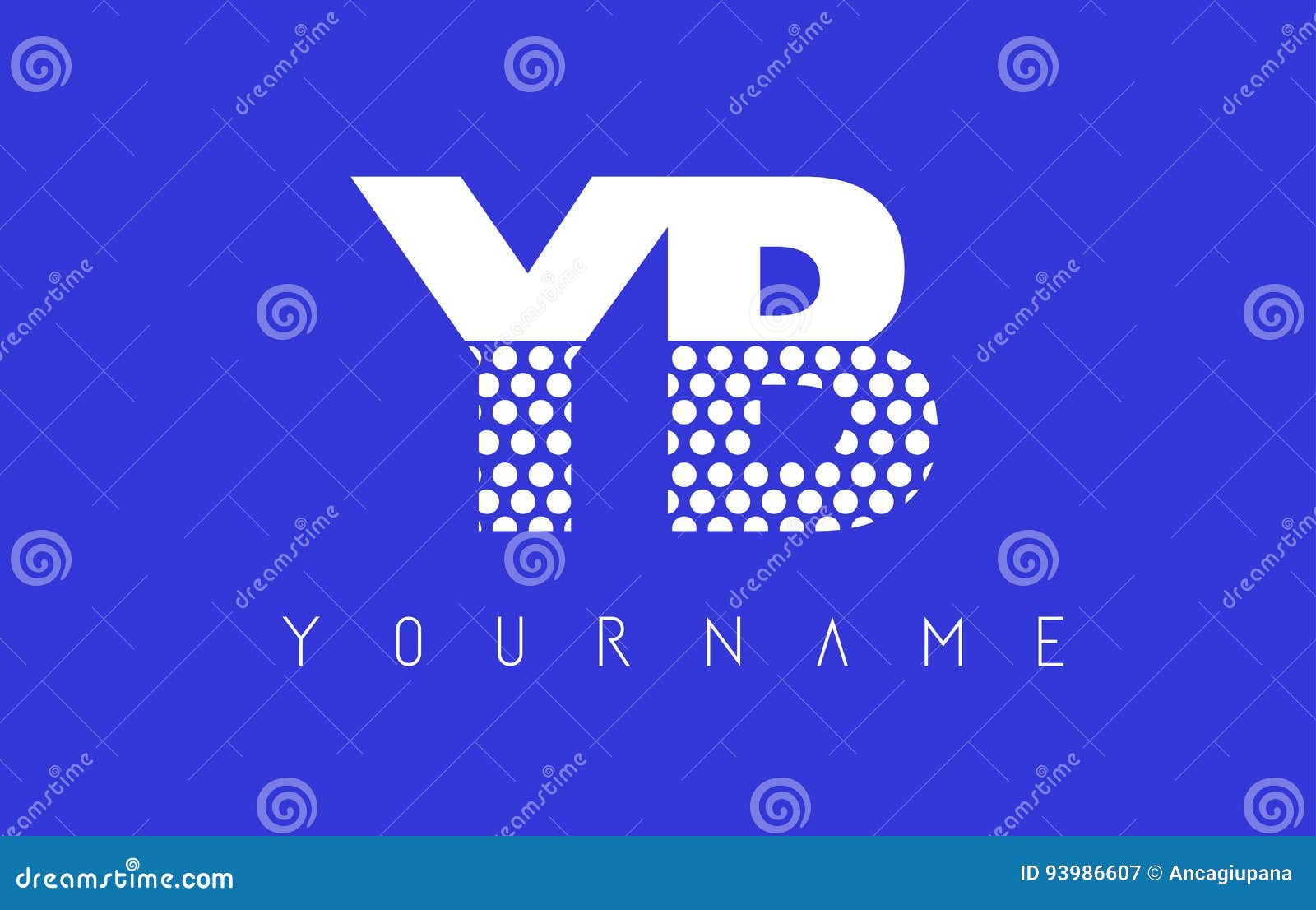 YB Y B Dotted Letter Logo Design with Blue Background. Stock Vector ...