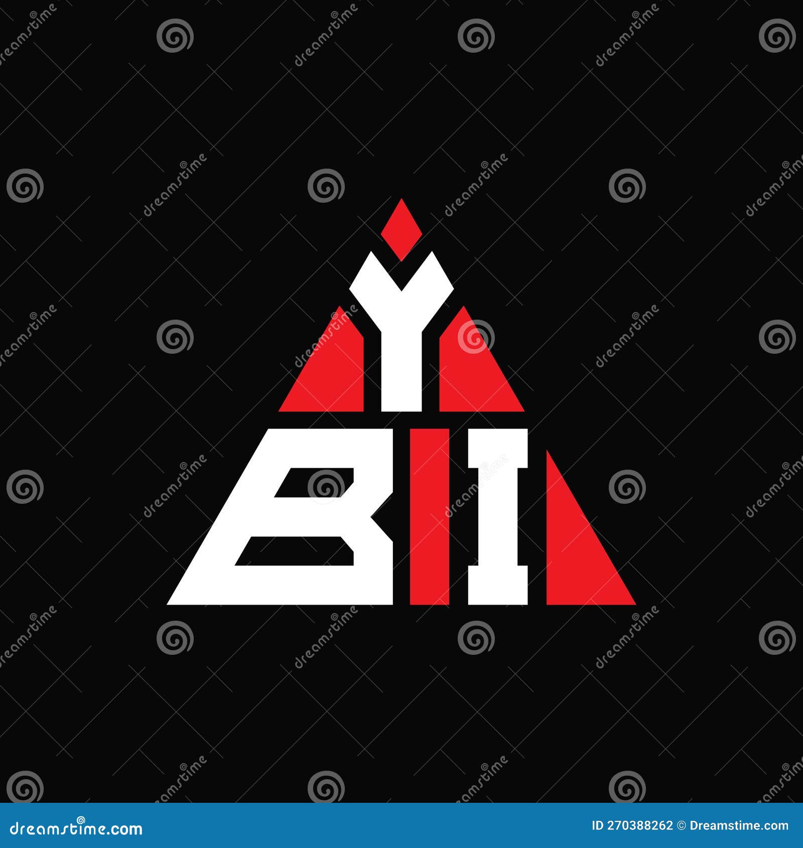 YBI Triangle Letter Logo Design with Triangle Shape. YBI Triangle Logo ...