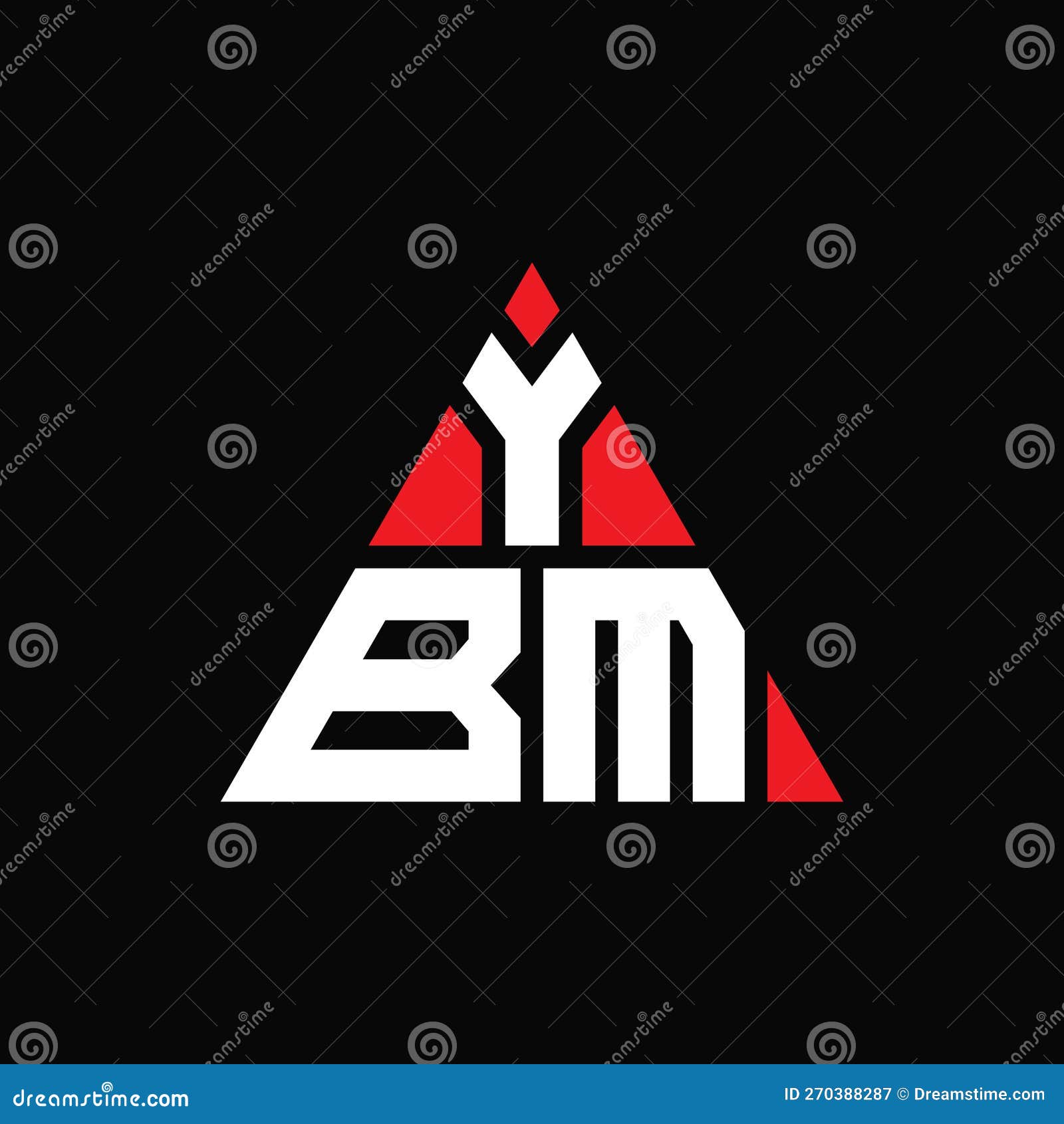 YBM Triangle Letter Logo Design with Triangle Shape. YBM Triangle Logo ...