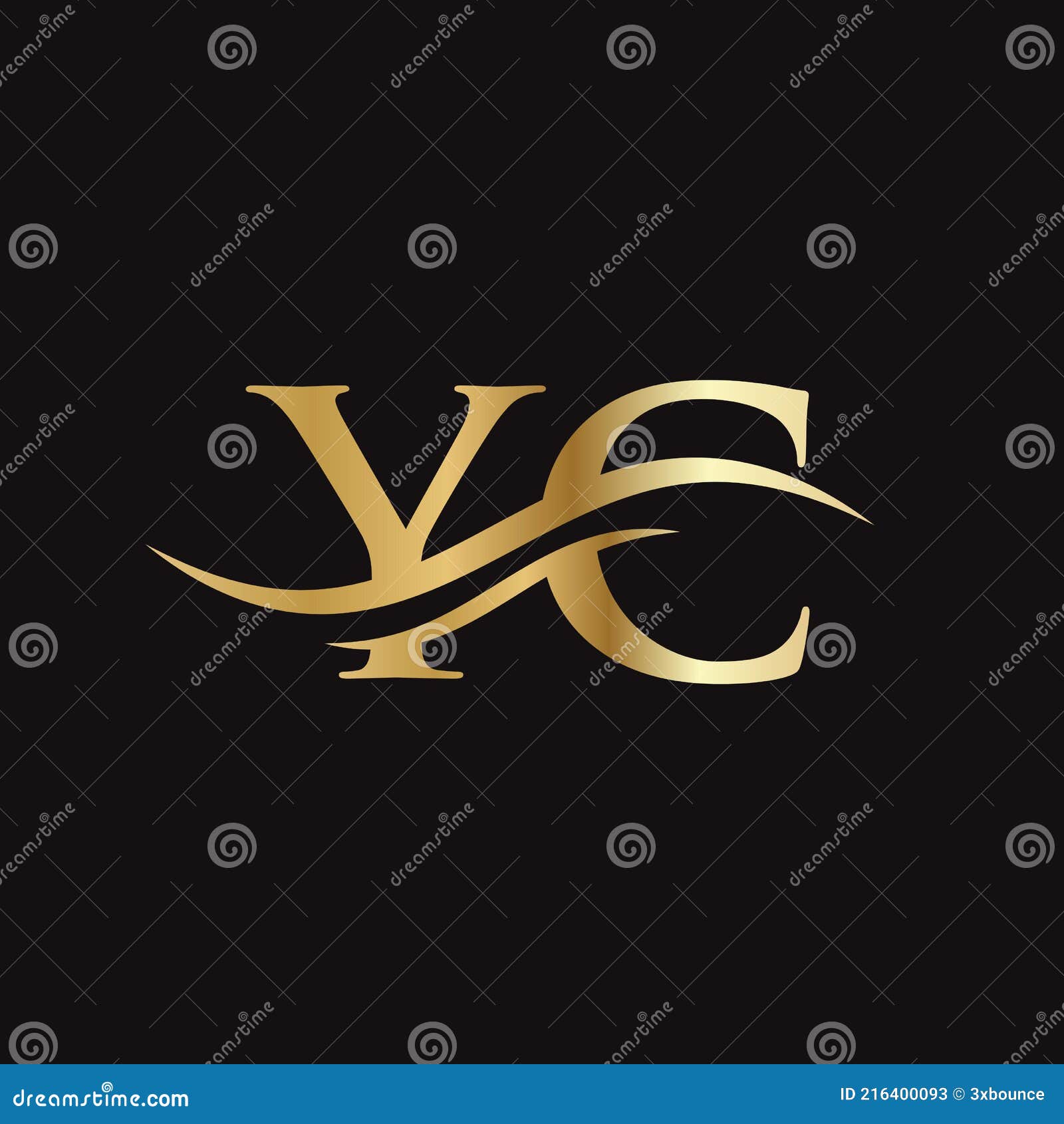 YC Logo Design. Premium Letter YC Logo Design with Water Wave Concept ...