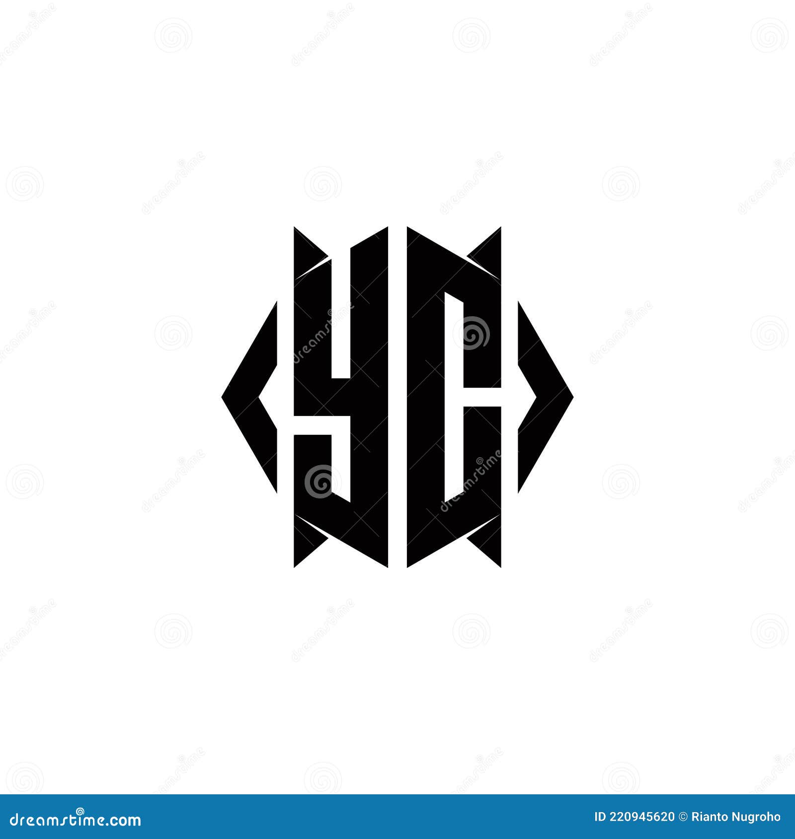 YC Logo Monogram with Shield Shape Designs Template Stock Vector - Illustration of emblem ...