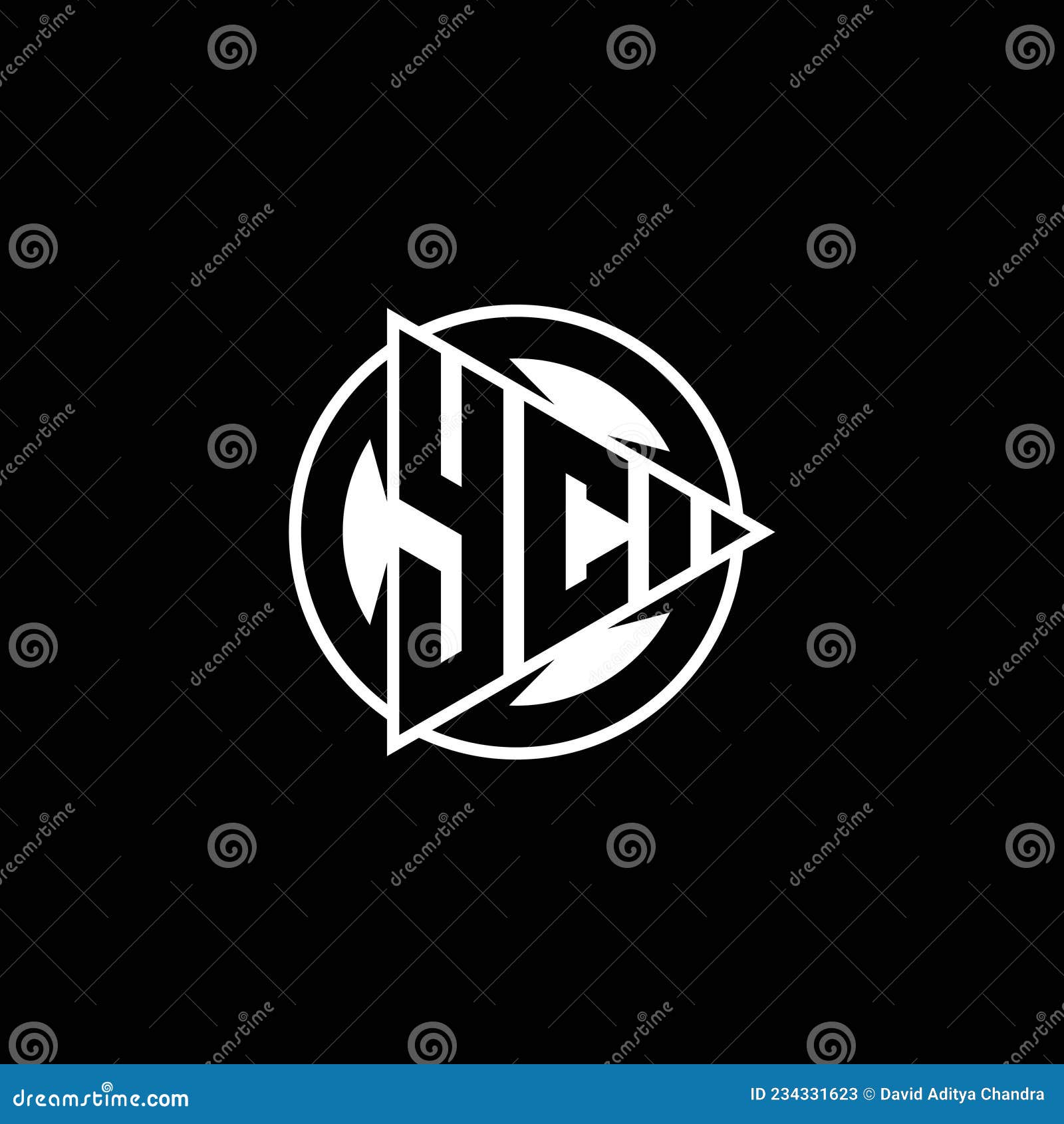 YC Logo Monogram Triangle Play Shape Circle Rounded Stock Vector ...