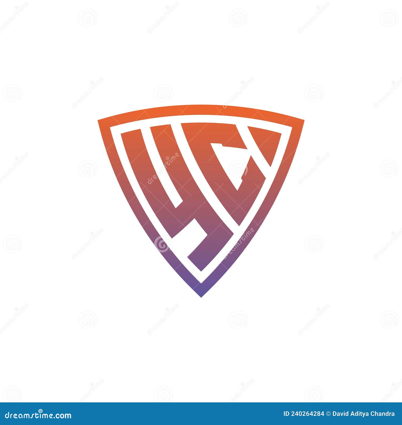 YC Logo Shield Monogram Gradient Style Design Stock Vector ...