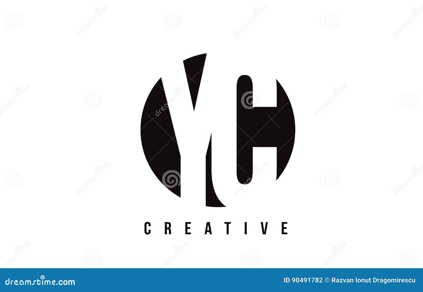 YC Y C White Letter Logo Design with Circle Background. Stock Vector ...