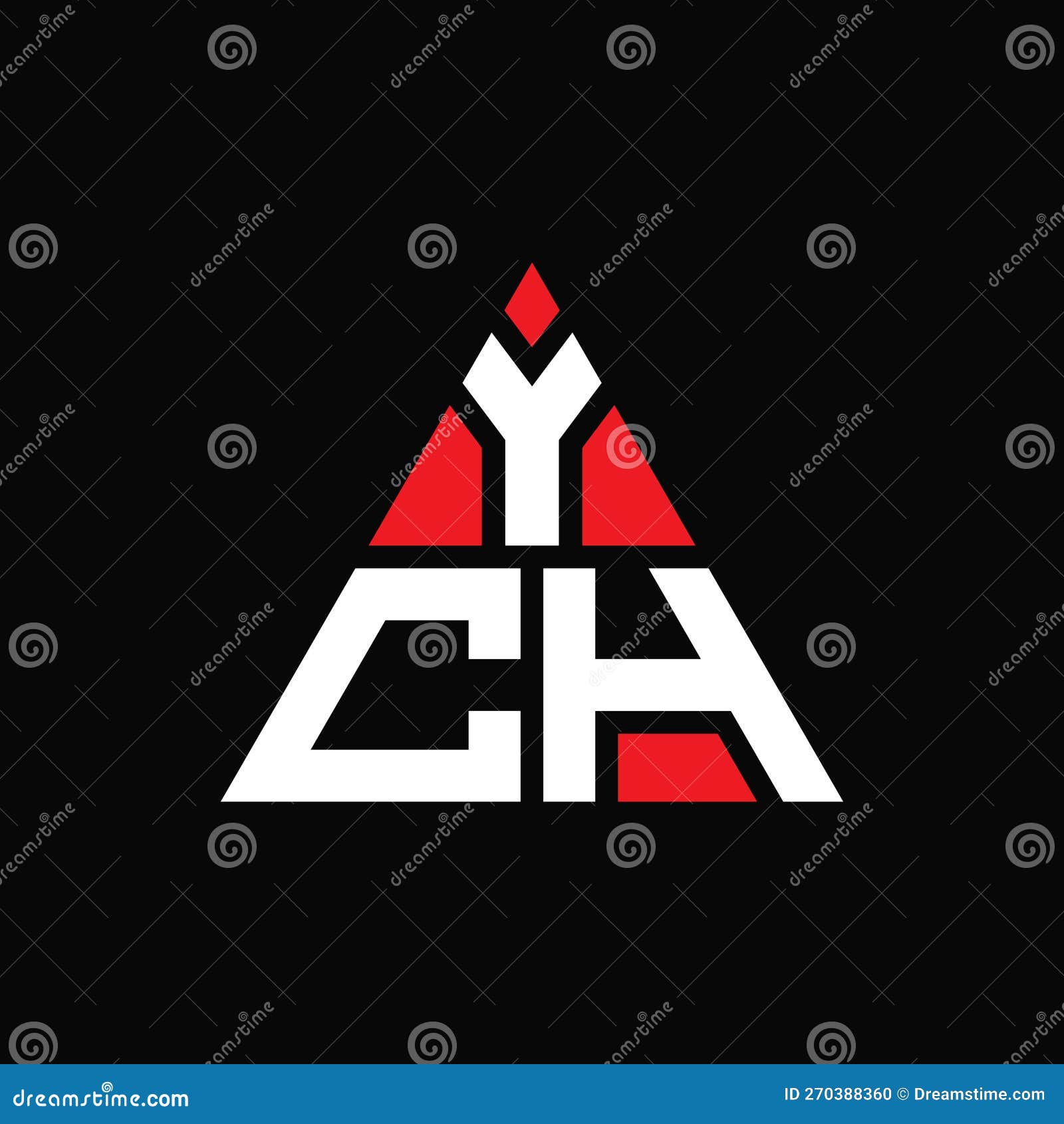 YCH Triangle Letter Logo Design with Triangle Shape. YCH Triangle Logo ...