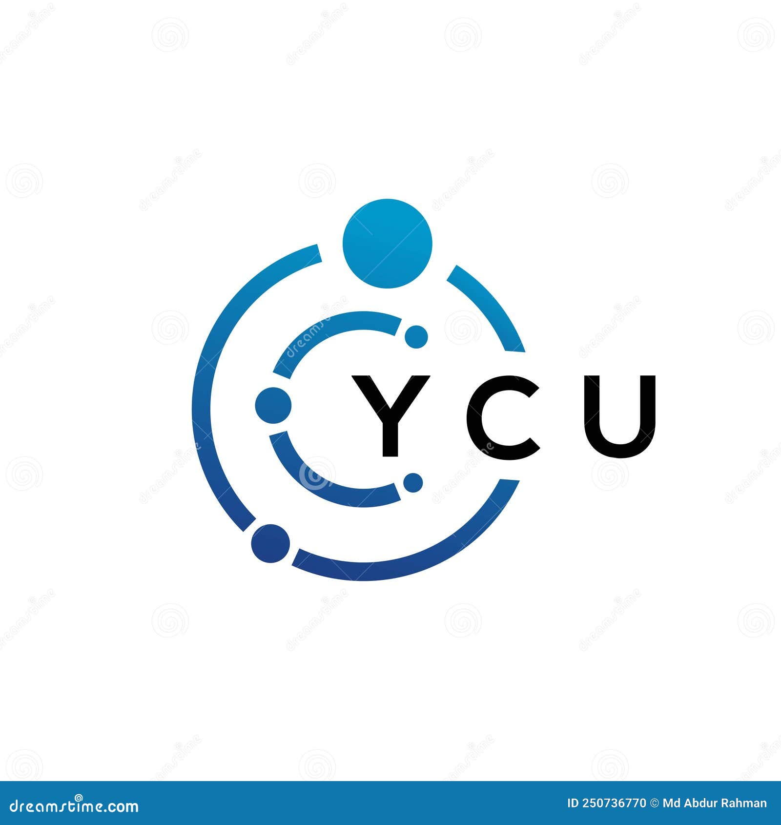 YCU Letter Technology Logo Design on White Background. YCU Creative ...