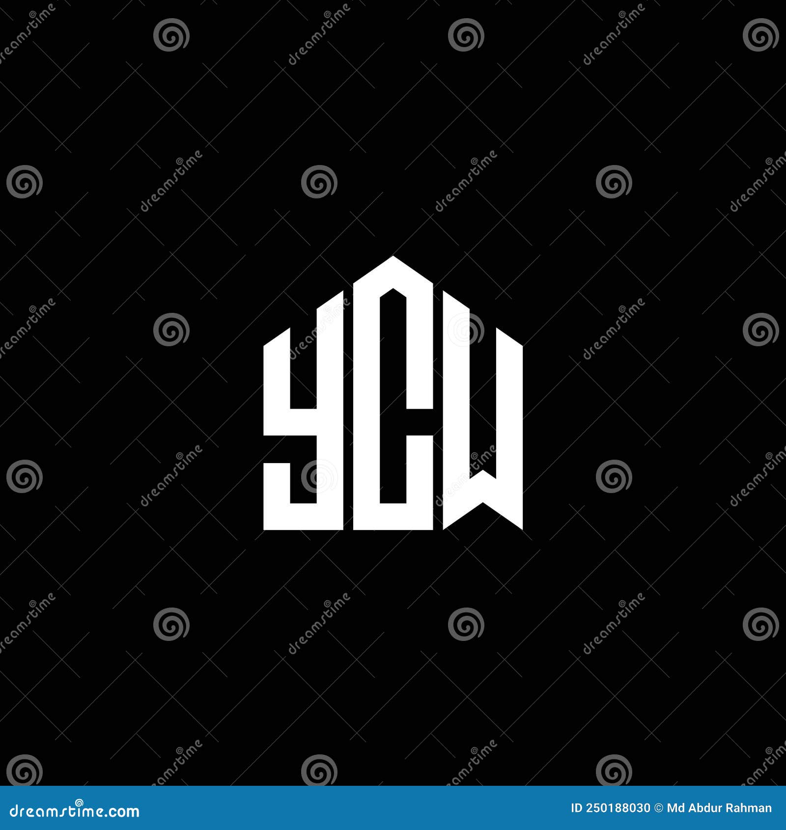 YCW Letter Logo Design on BLACK Background. YCW Creative Initials ...