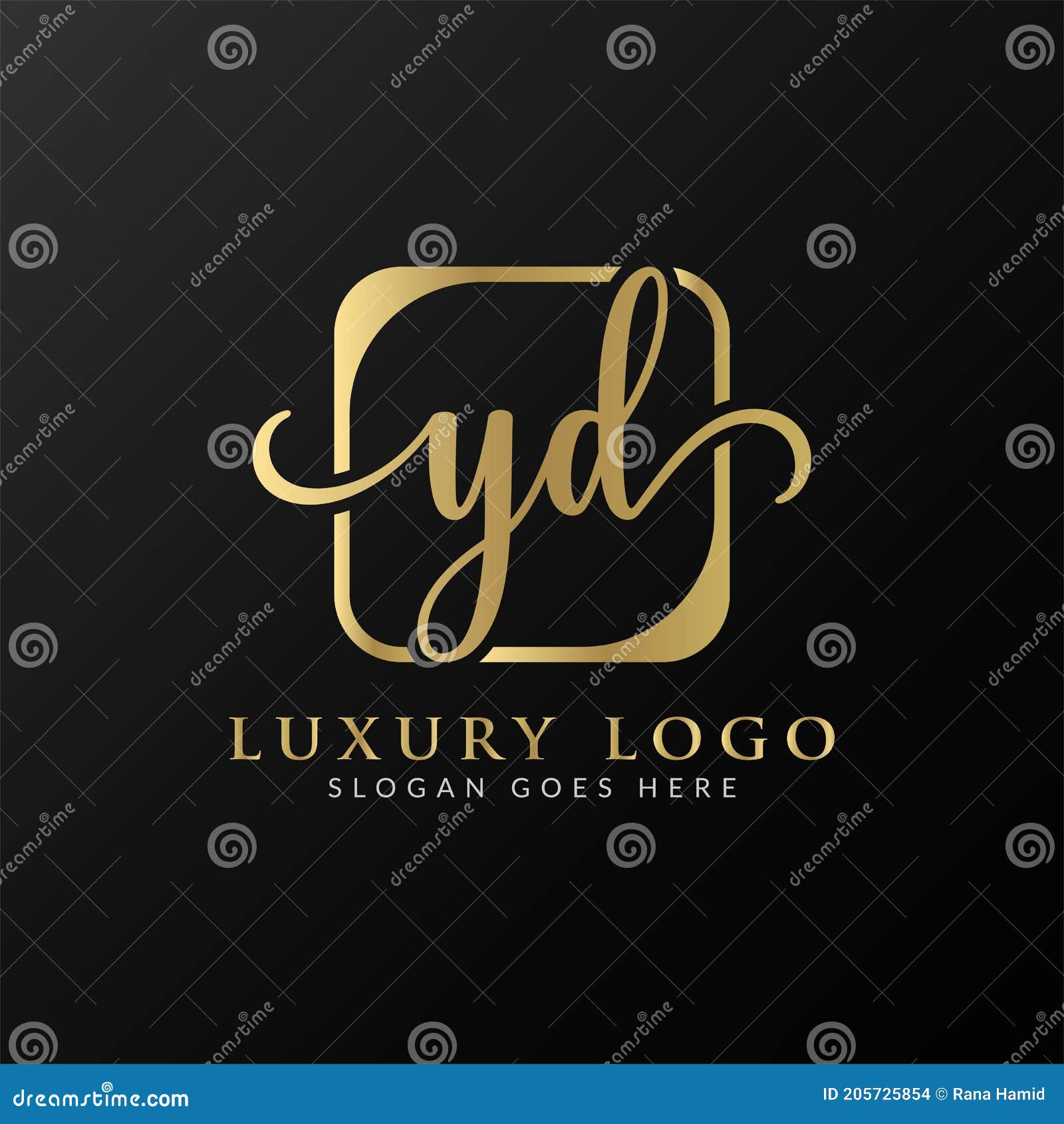 YD Logo Design Vector Template. Initial Luxury Letter YD Vector ...