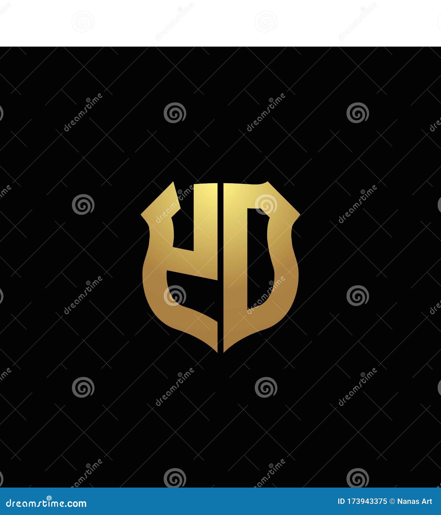 YD Logo Monogram with Gold Colors and Shield Shape Design Template Stock Illustration ...