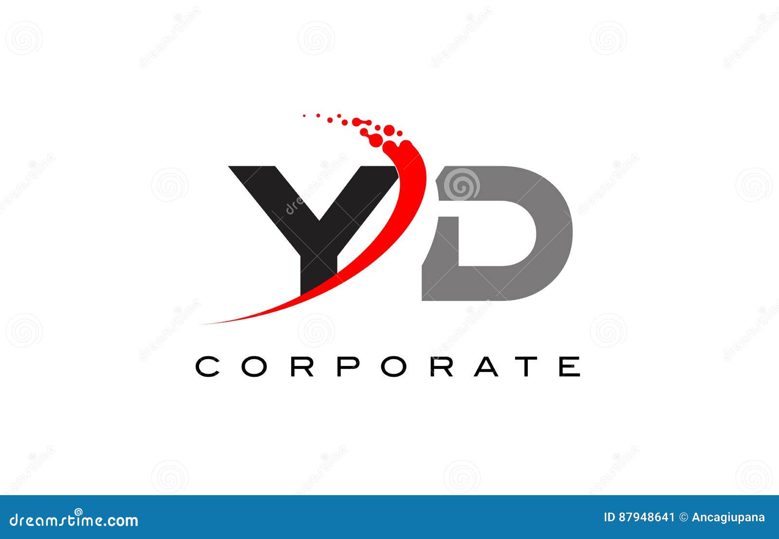 YD Modern Letter Logo Design with Swoosh Stock Illustration ...