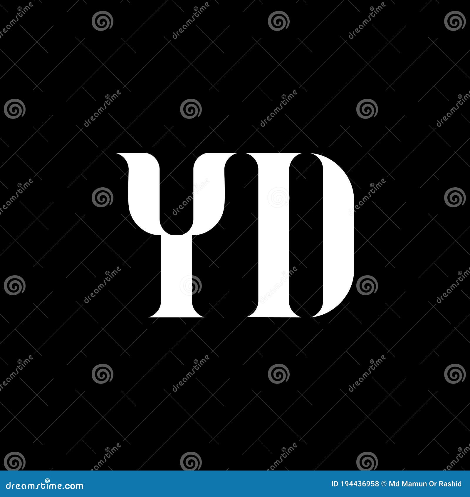 YD Y D Letter Logo Design. Initial Letter YD Uppercase Monogram Logo ...
