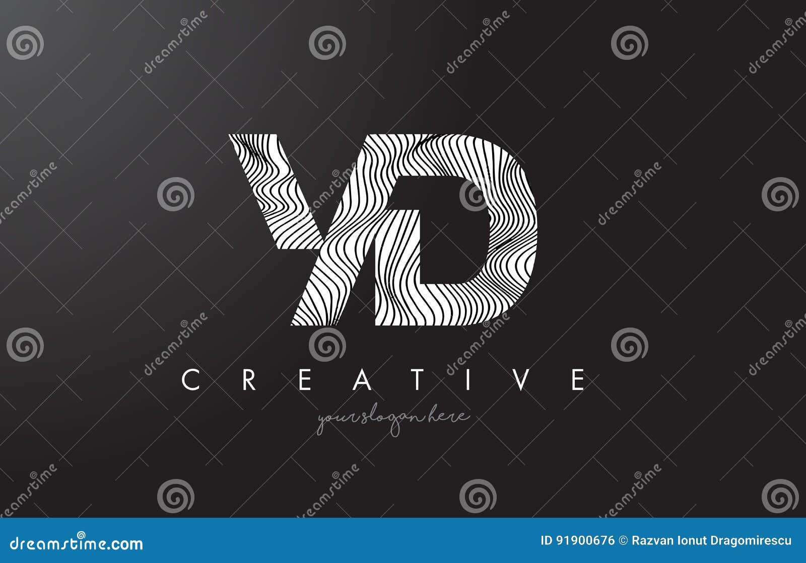 YD Y D Letter Logo with Zebra Lines Texture Design Vector. Stock Vector ...