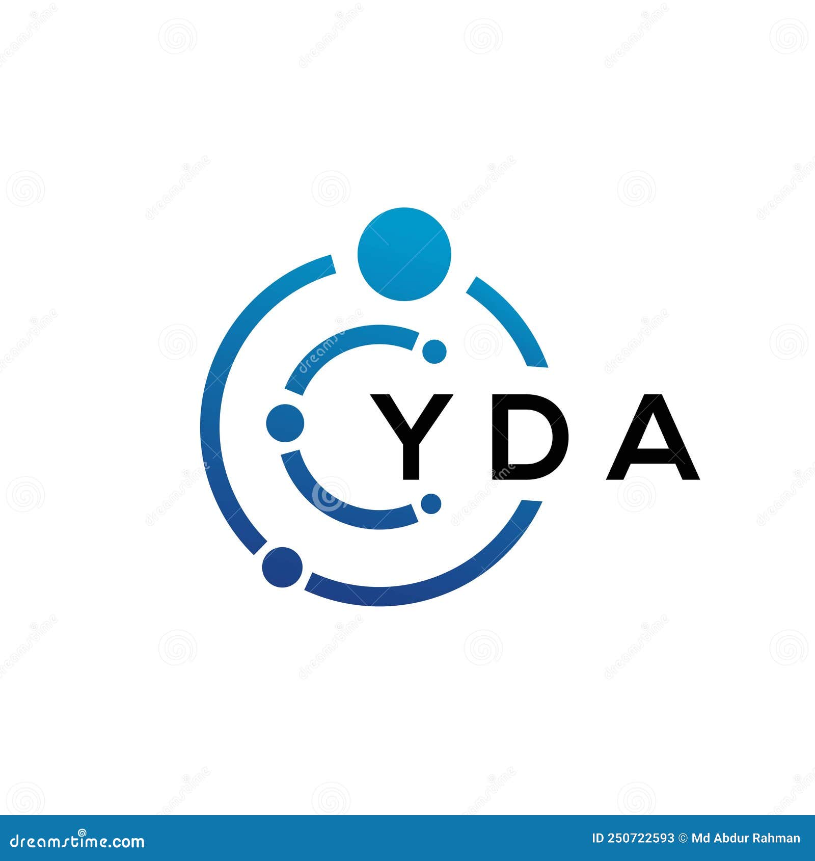 YDA Letter Technology Logo Design on White Background. YDA Creative ...