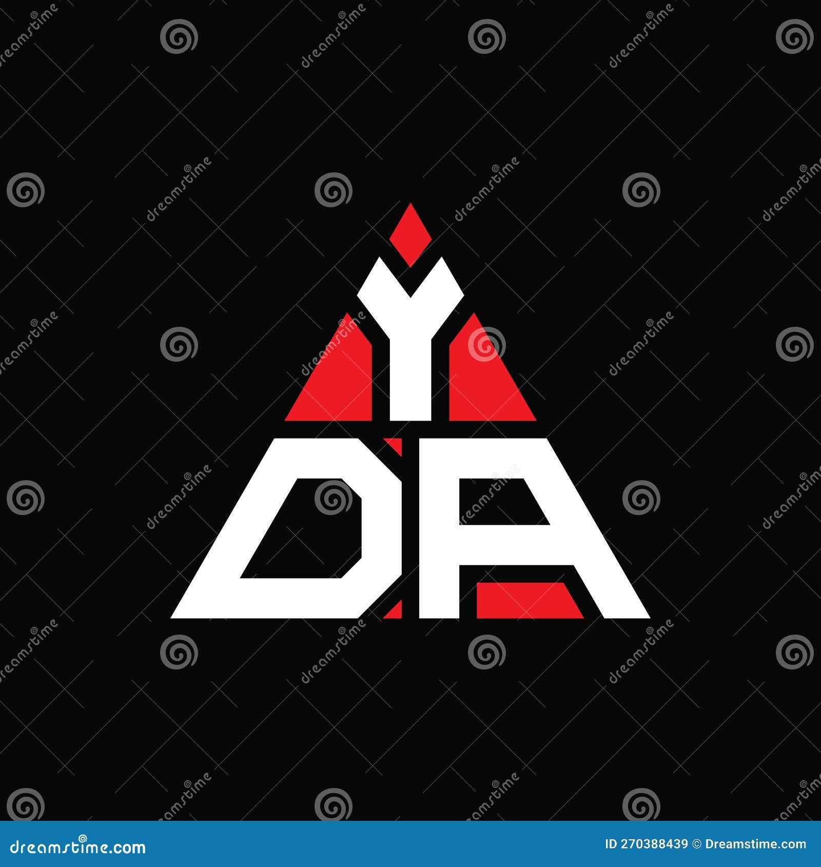 YDA Triangle Letter Logo Design with Triangle Shape. YDA Triangle Logo ...