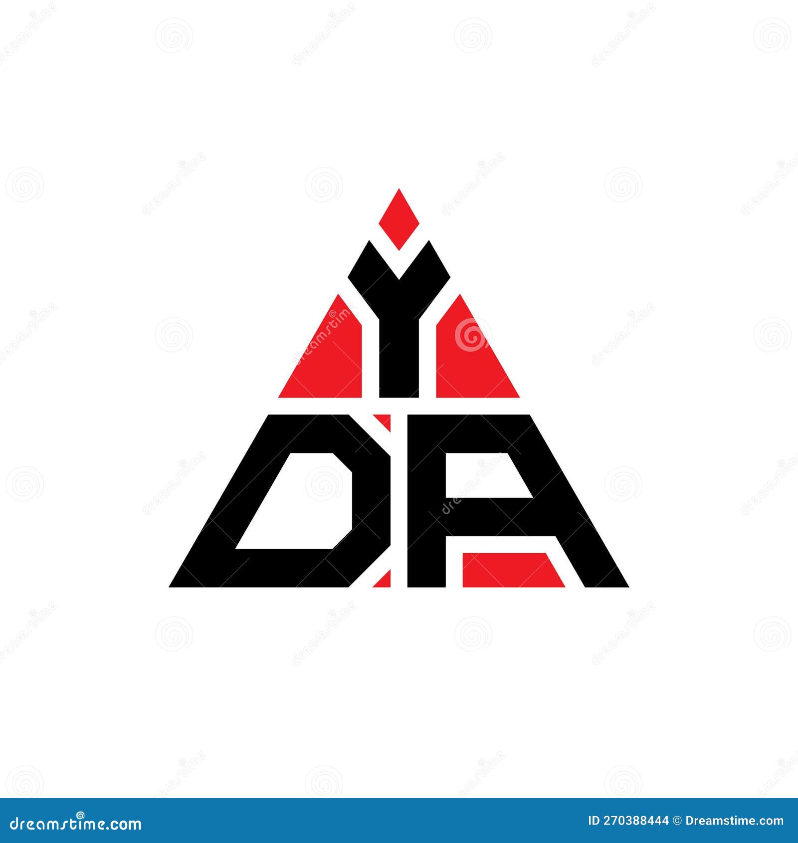 YDA Triangle Letter Logo Design with Triangle Shape. YDA Triangle Logo ...
