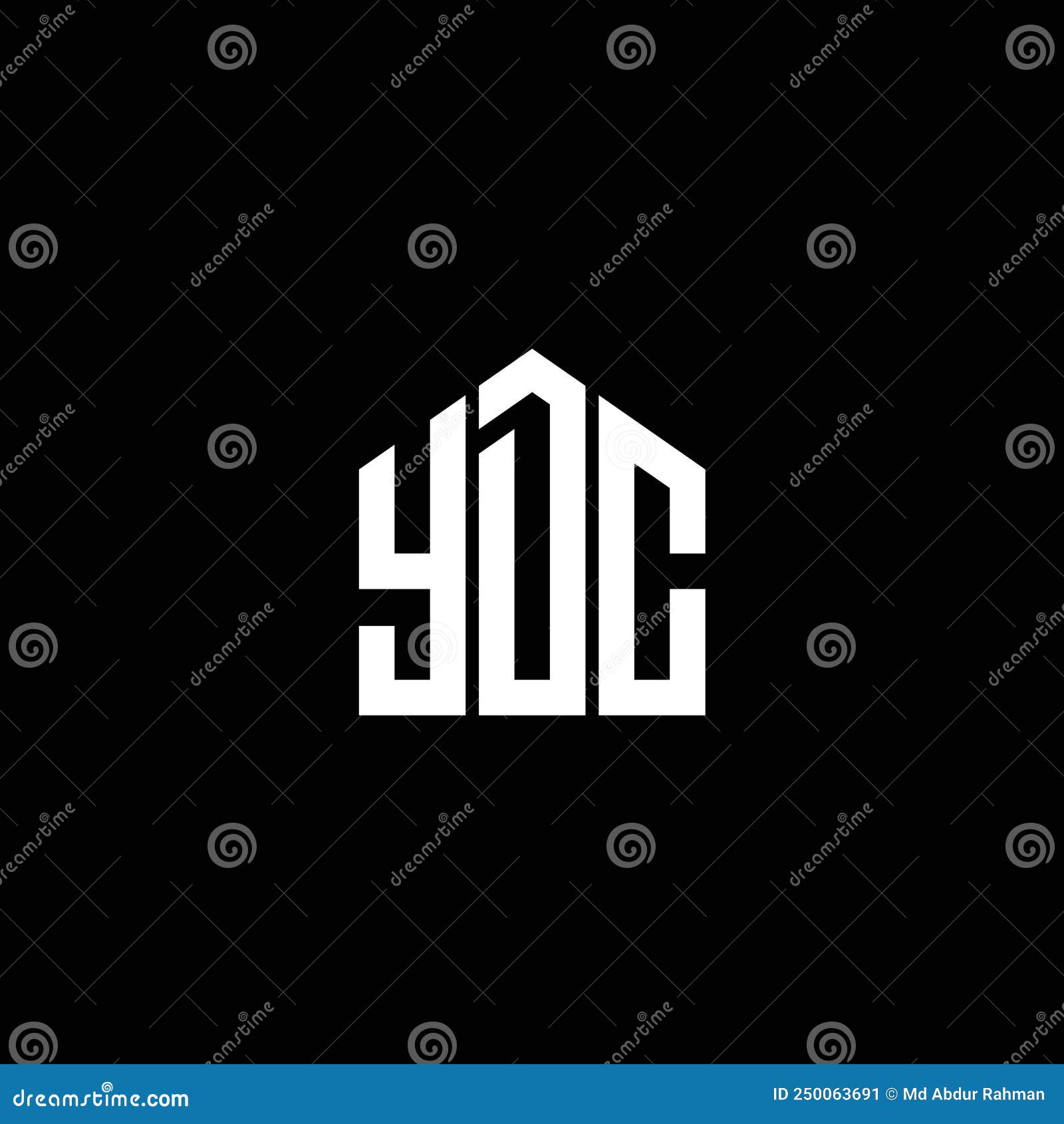 YDC Letter Logo Design on BLACK Background. YDC Creative Initials ...
