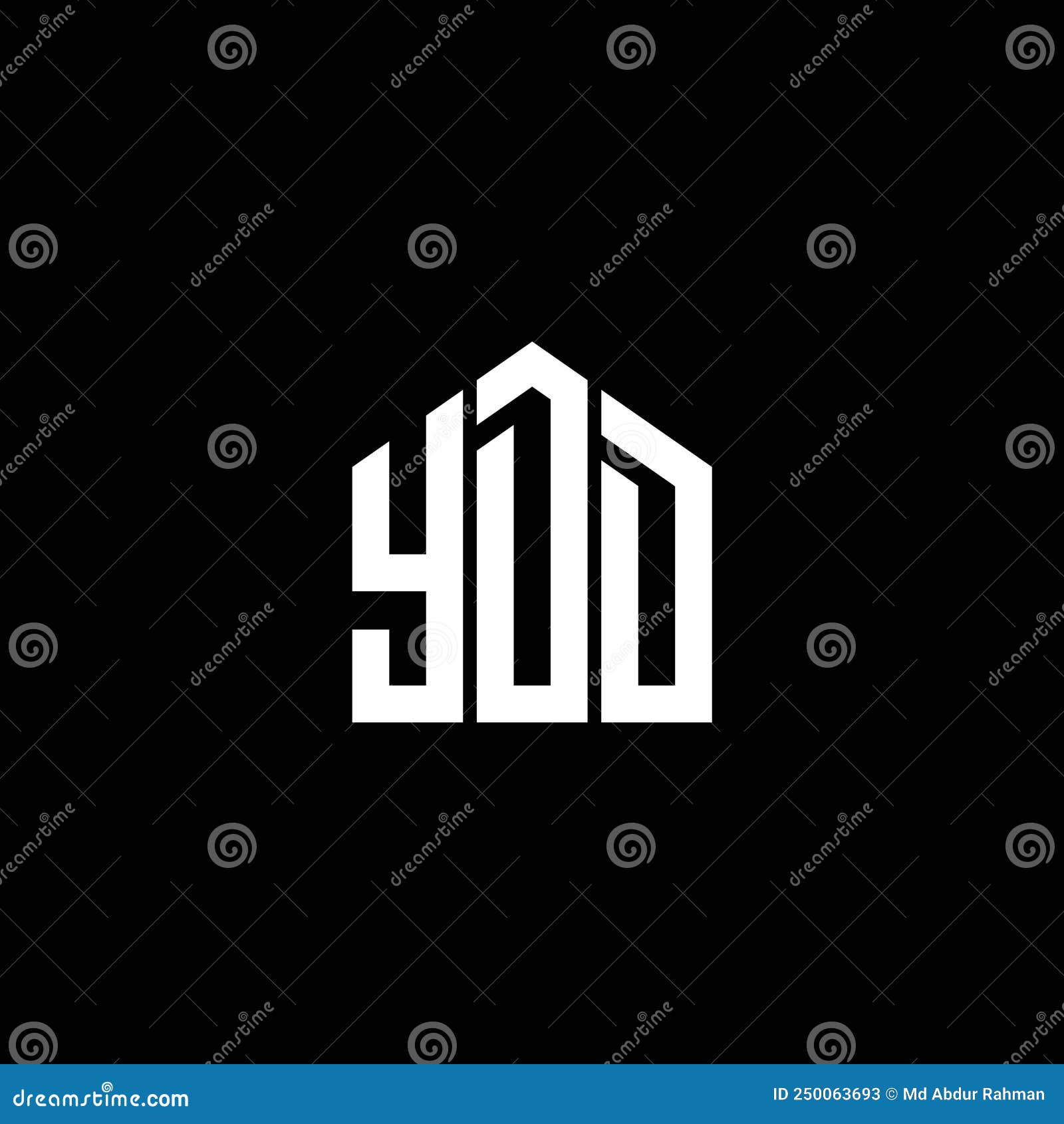 YDD Letter Logo Design on BLACK Background. YDD Creative Initials ...
