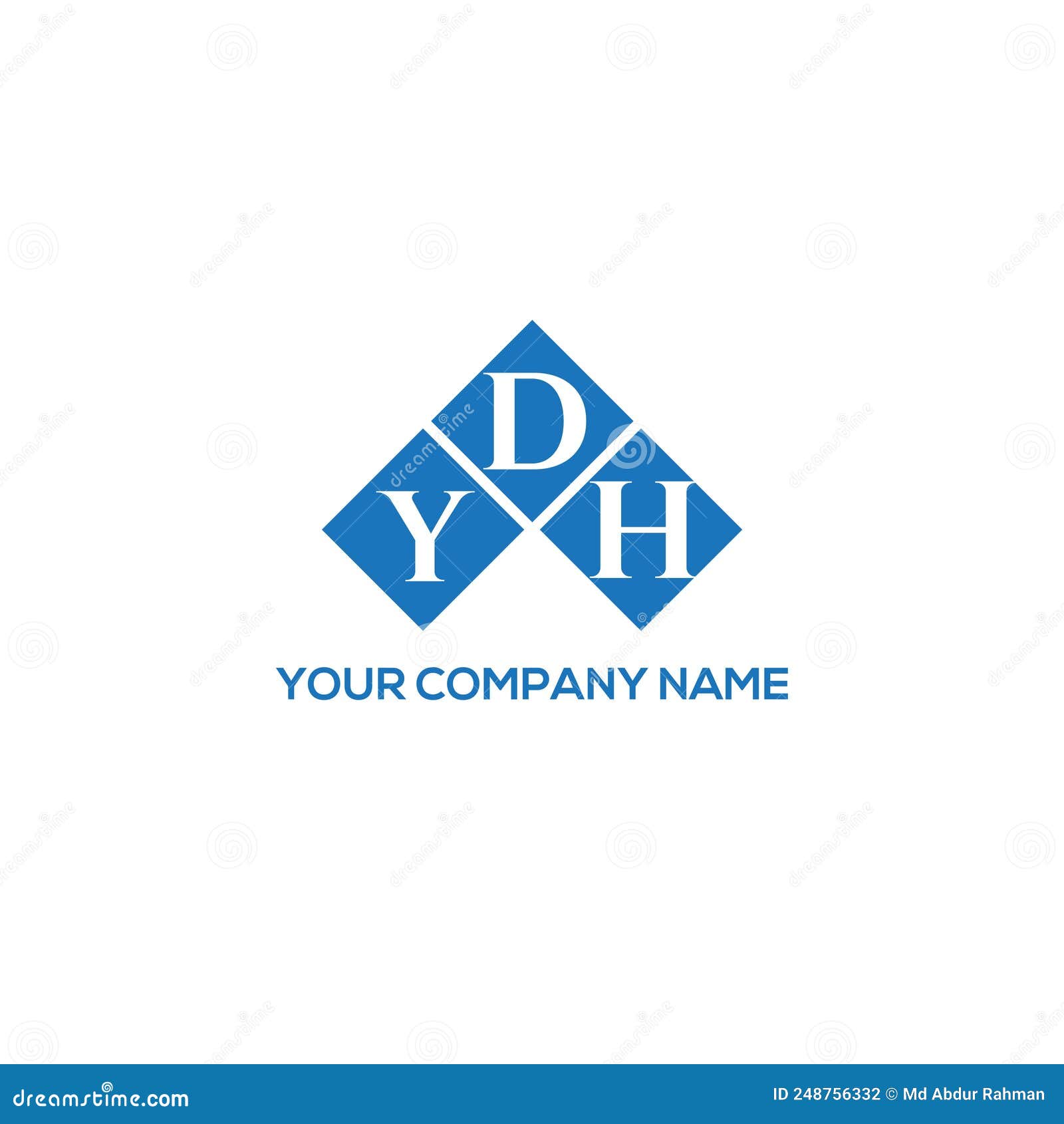 YDH Letter Logo Design on BLACK Background. YDH Creative Initials ...