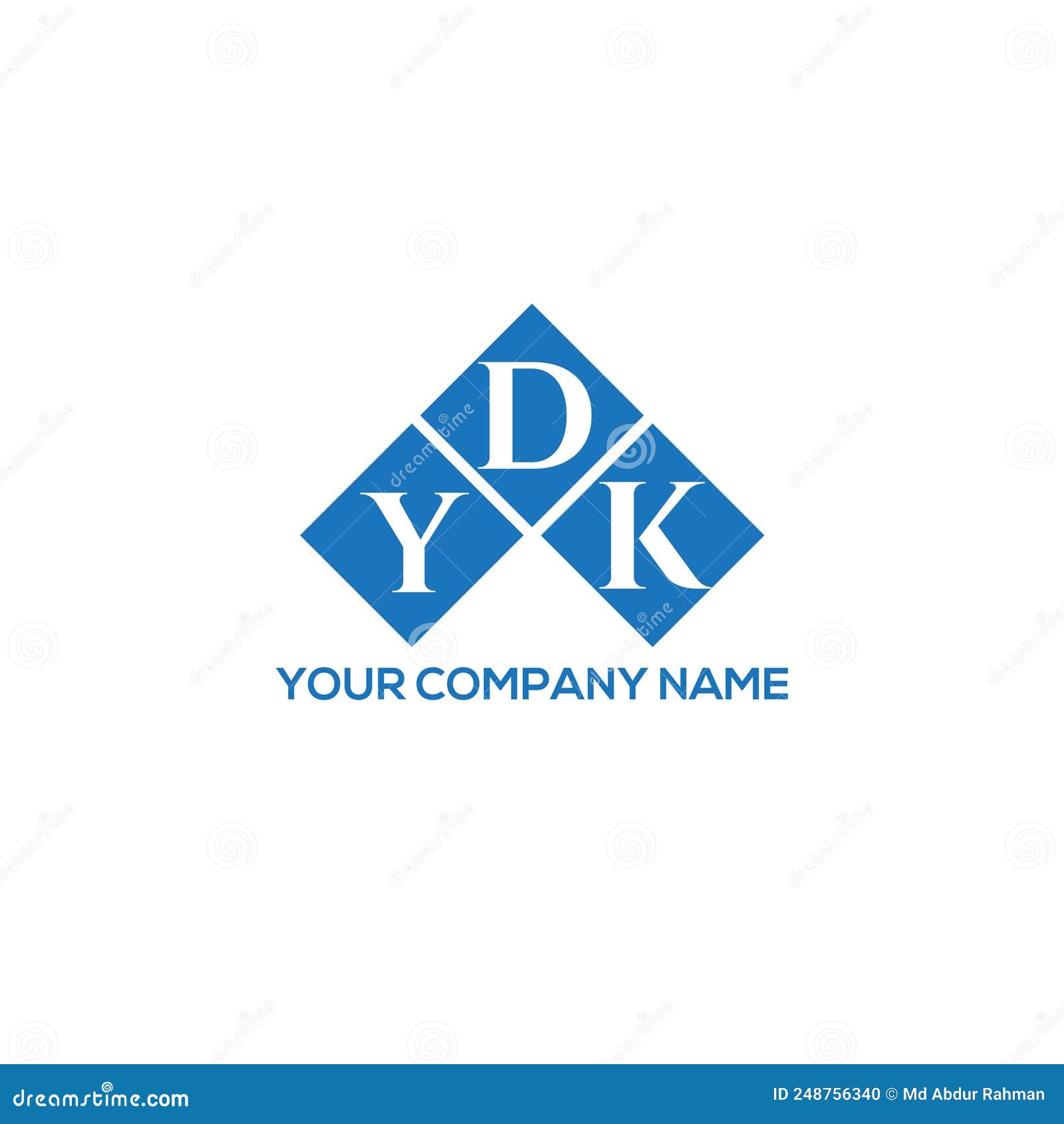 YDK Letter Logo Design on BLACK Background. YDK Creative Initials ...