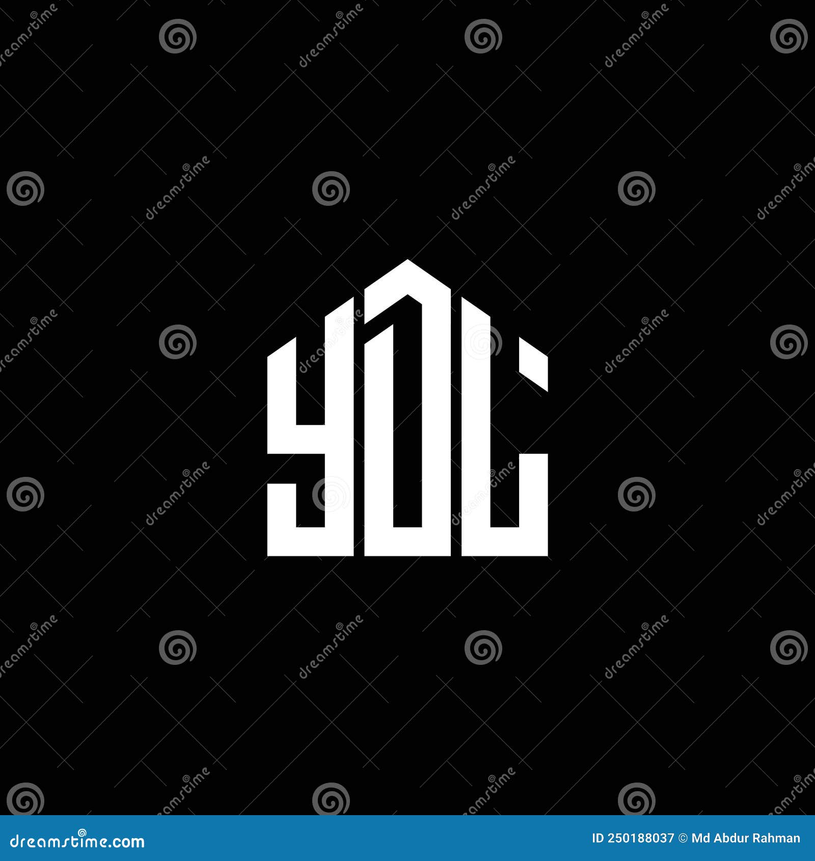 YDL Letter Logo Design on BLACK Background. YDL Creative Initials ...