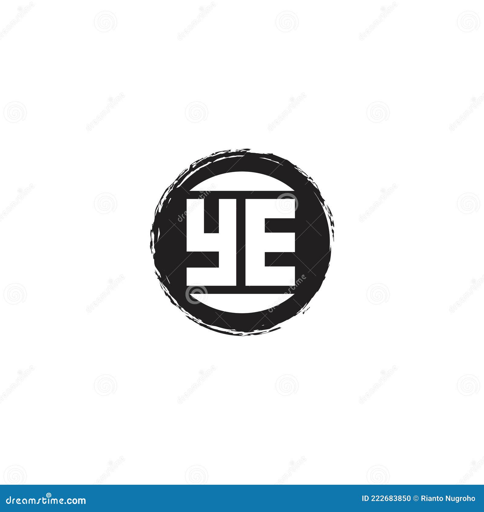 YE Logo Initial Letter Monogram with Abstrac Circle Shape Design ...