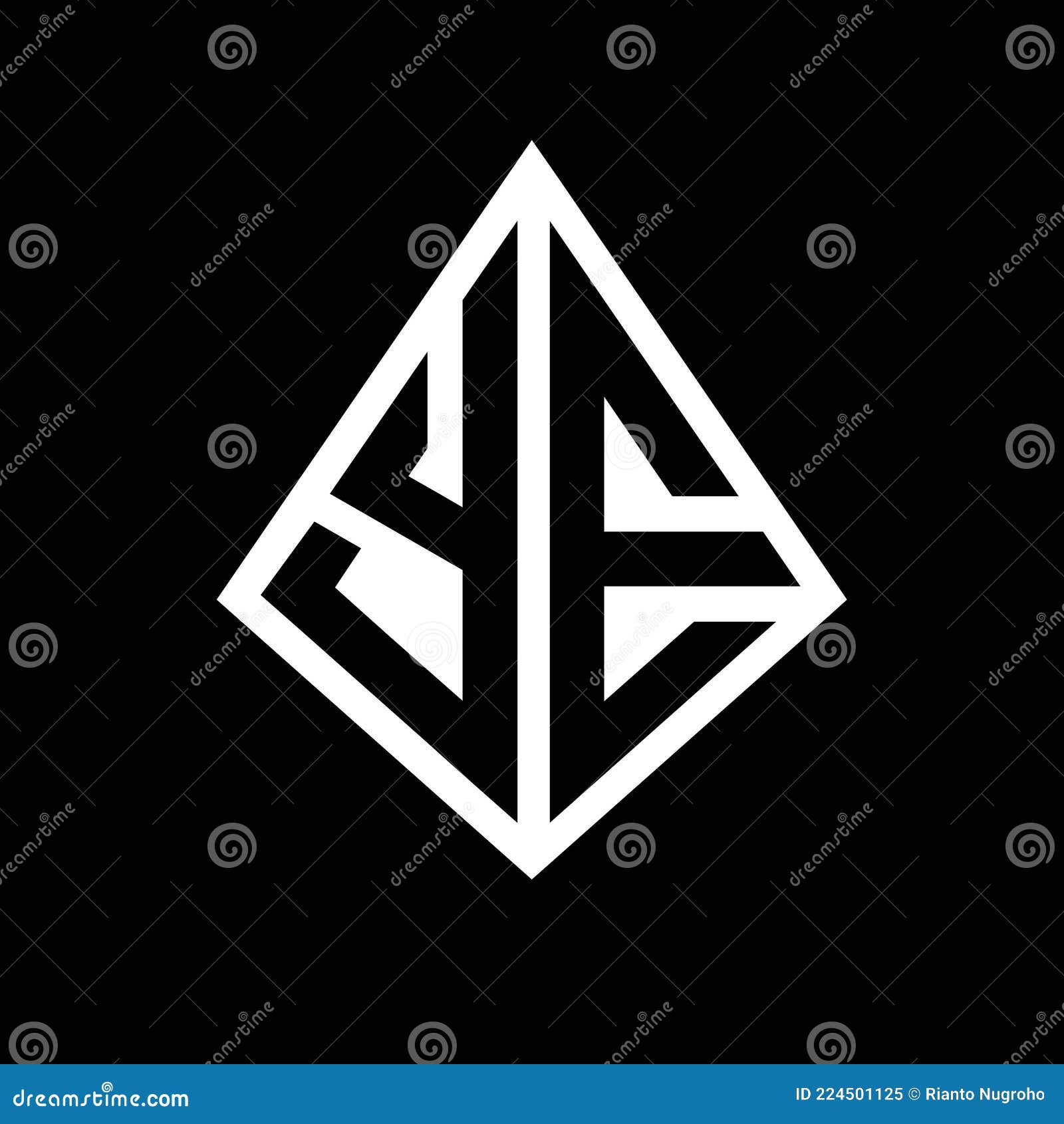 YE Logo Letters Monogram with Prisma Shape Design Template Stock Vector ...