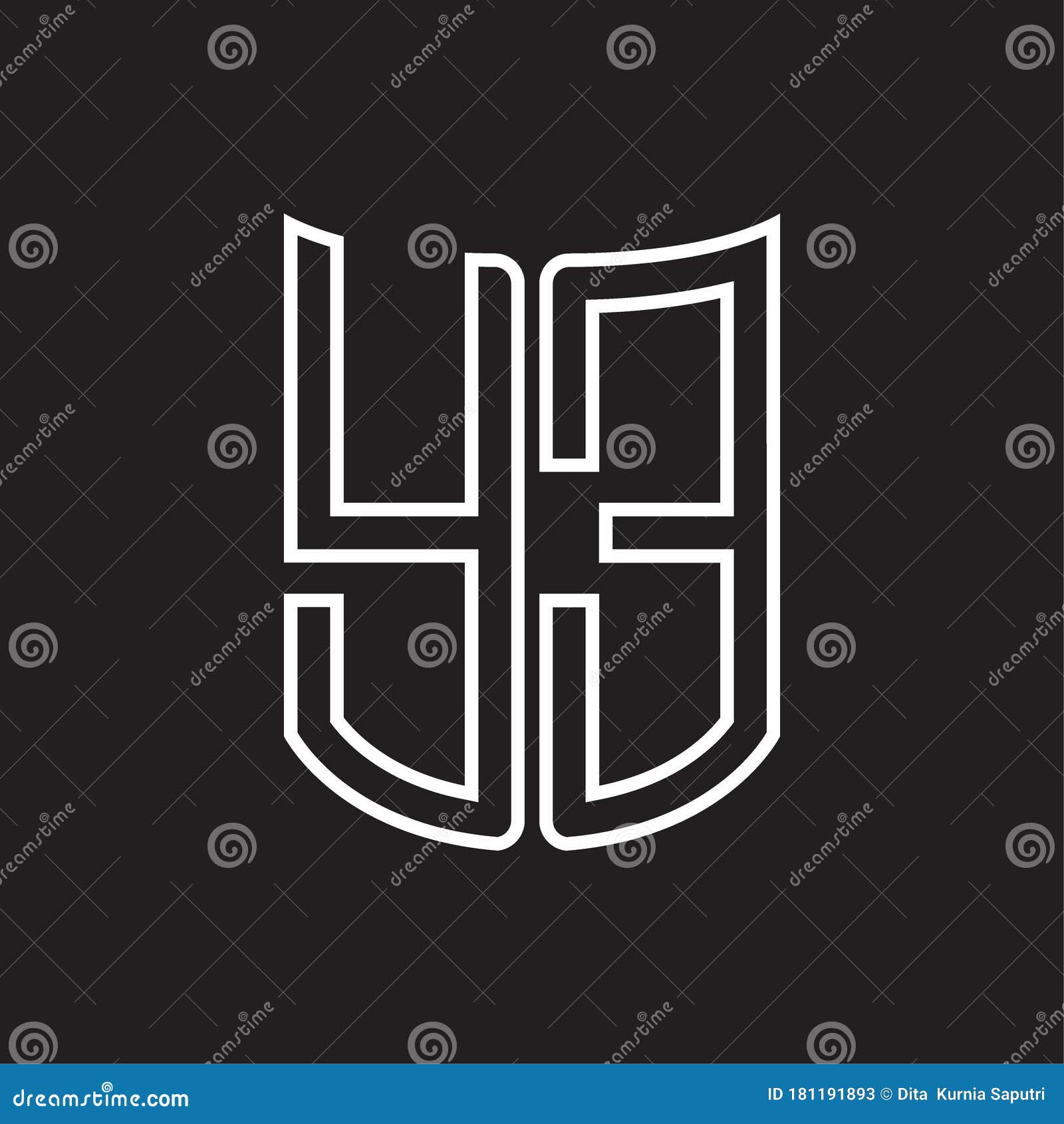 YE Logo Monogram with Ribbon Style Outline Design Template Stock ...