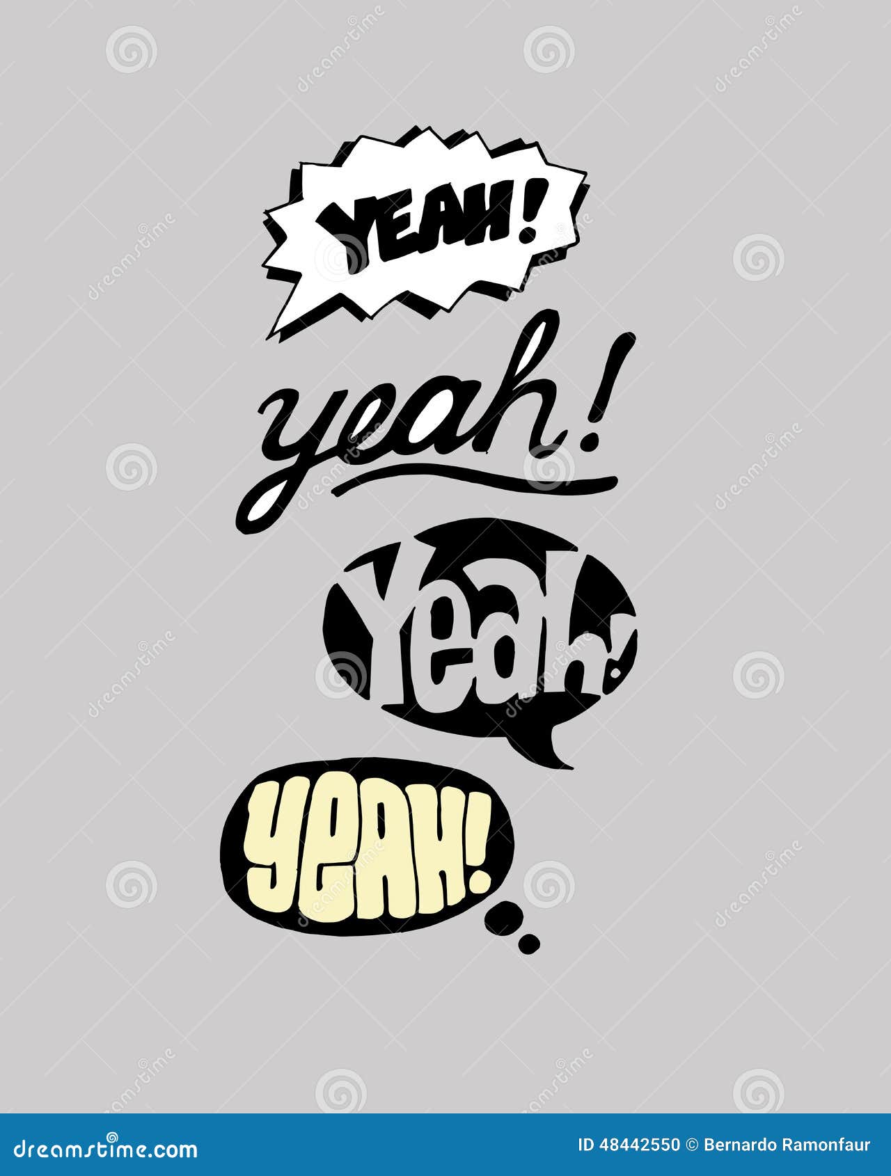 Yeah vektor illustrationer. Illustration av bubblade - 48442550