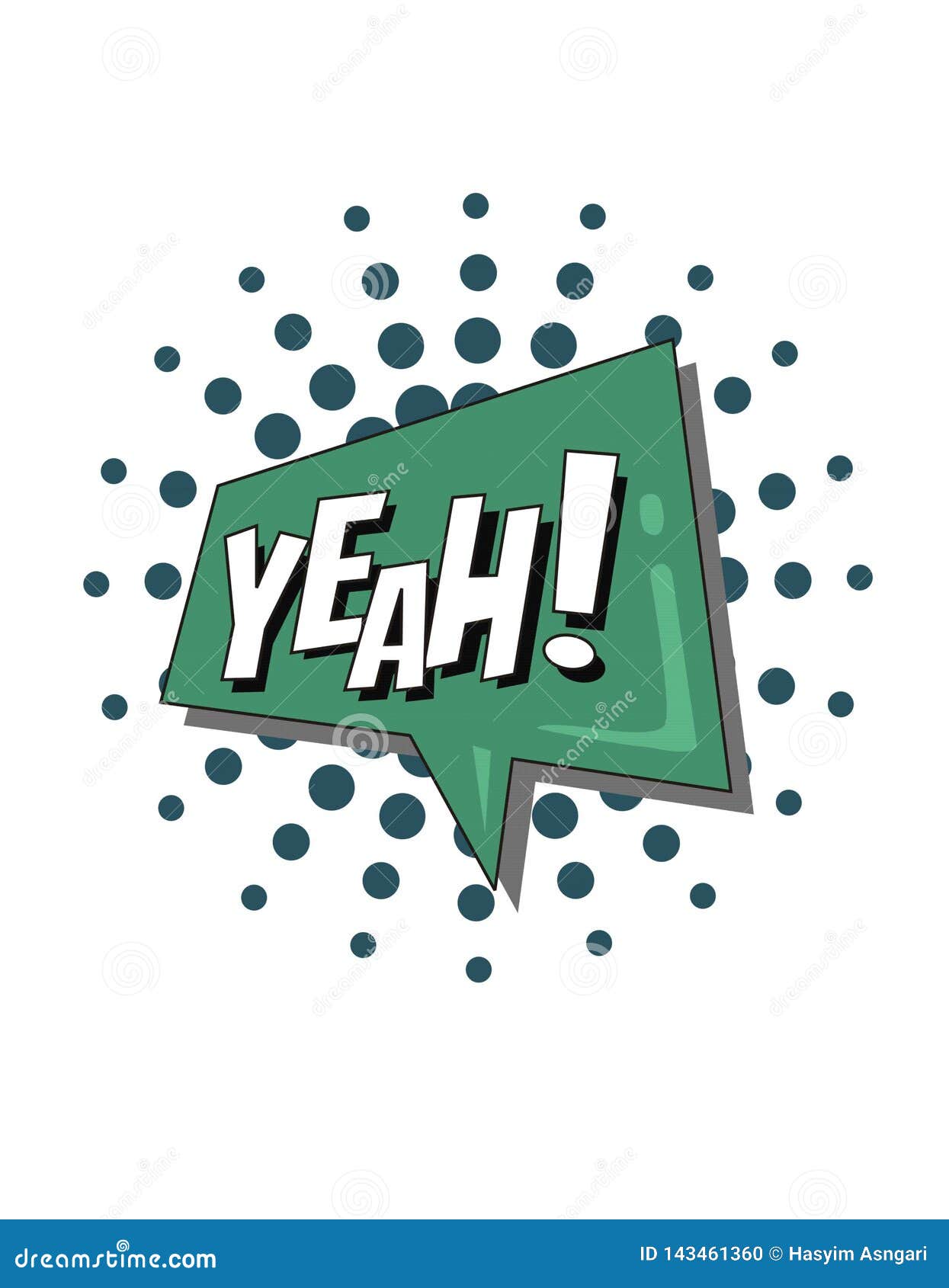 Yeah Bubble Comic Retro Modern Style with Halftone. Stock Illustration ...