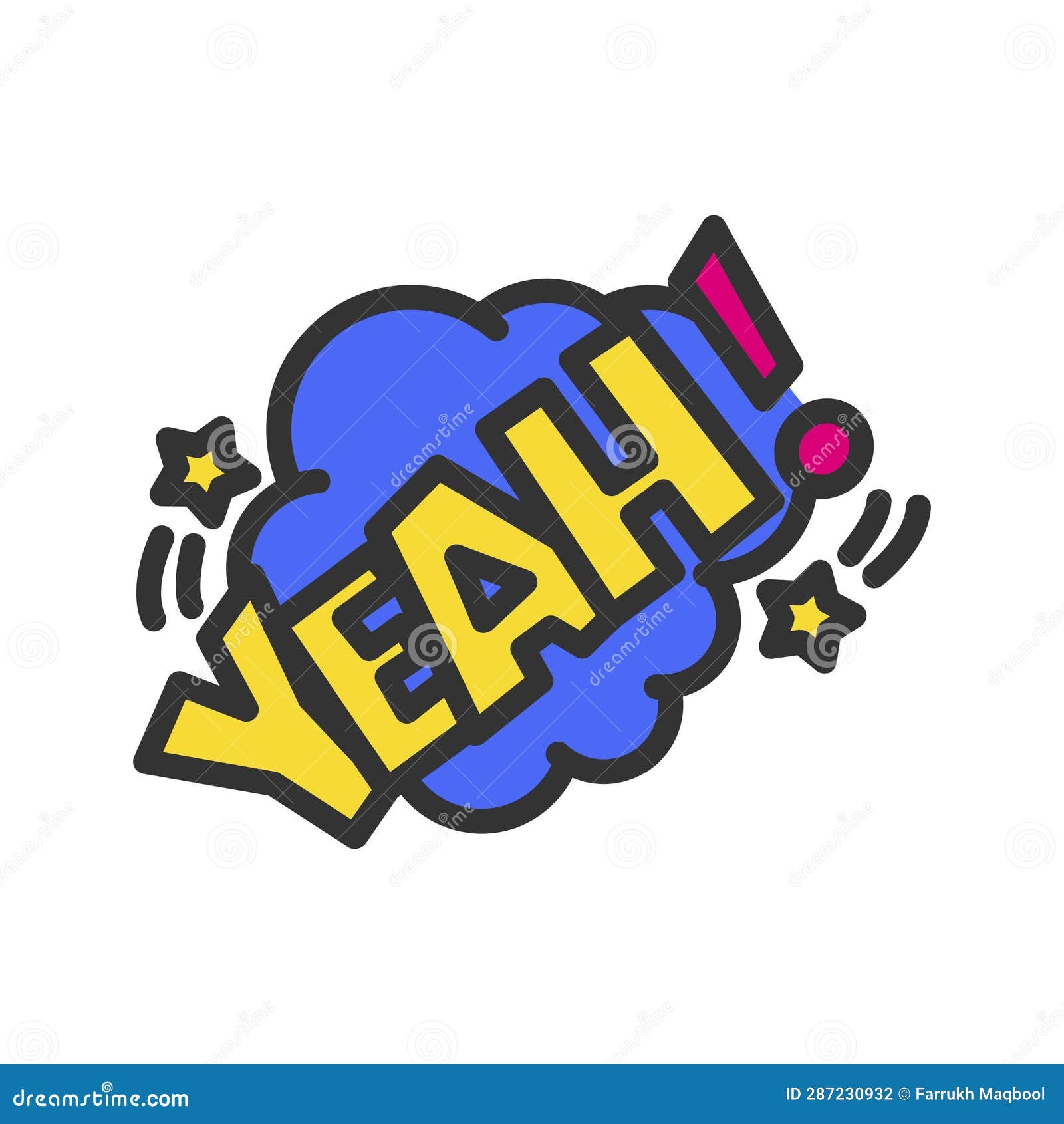 Yeah Bubble Icon Image. stock vector. Illustration of chatbubble ...