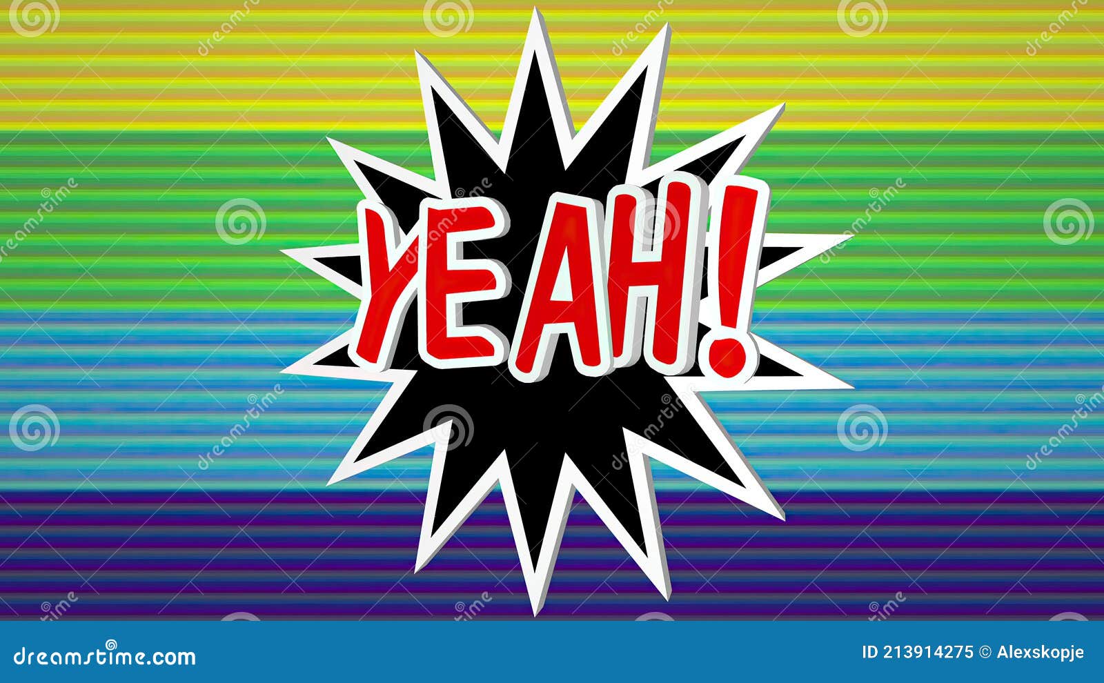 Yeah Comic Pop Art Text Against Colorful Background Stock Illustration ...