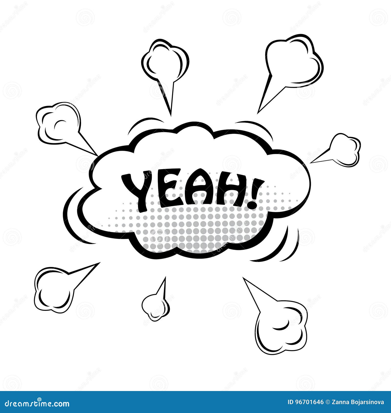 YEAH! Comic Speech Bubble, Cartoon. Stock Vector - Illustration of ...