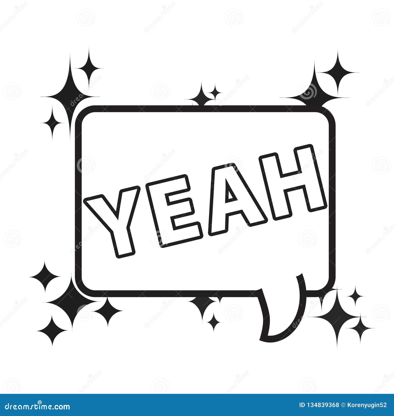 Yeah Comic Words in Speech Bubble Isolated Icon, Stock Vector ...