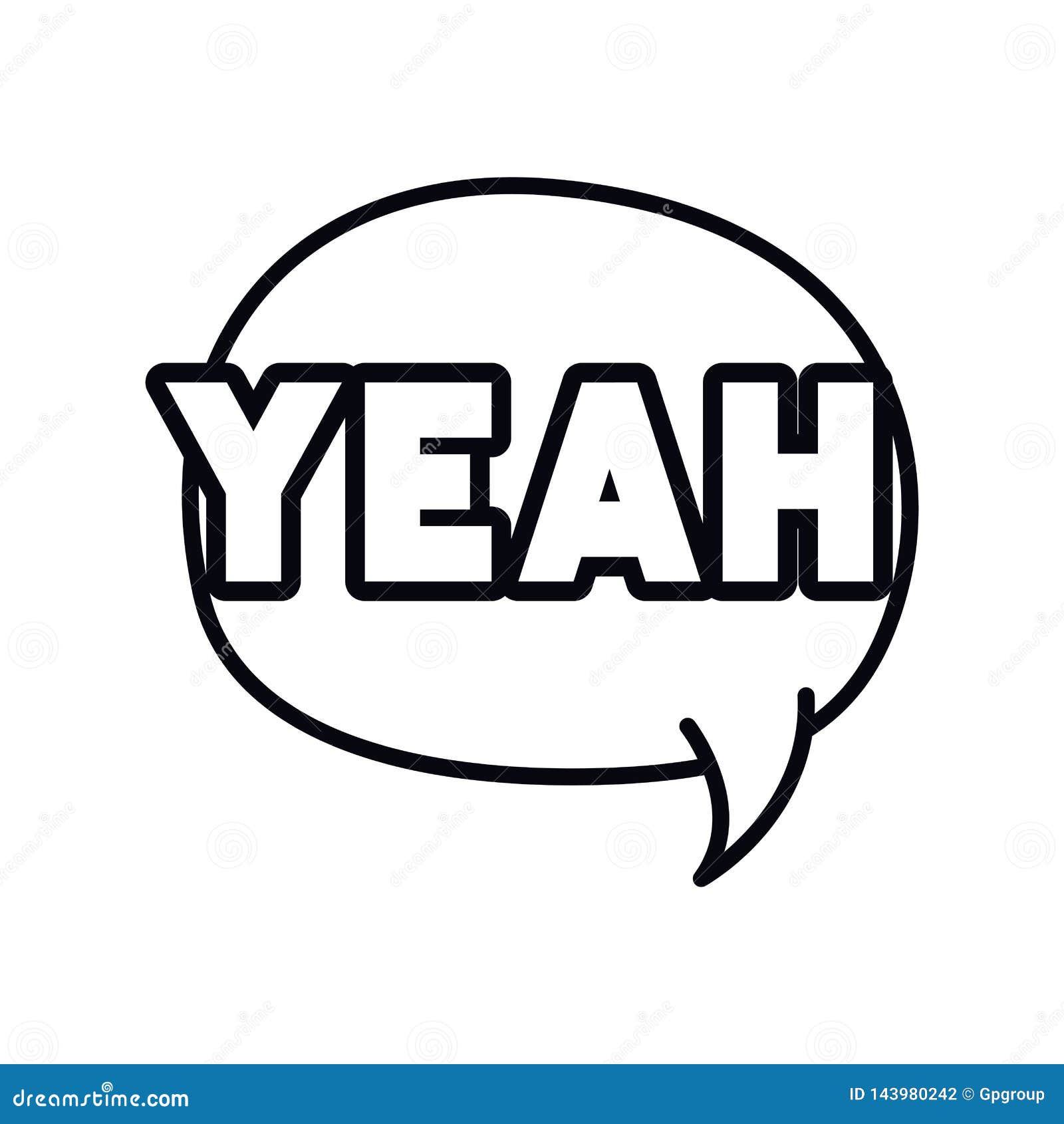 Yeah Comic Words in Speech Bubble Isolated Icon Stock Vector ...