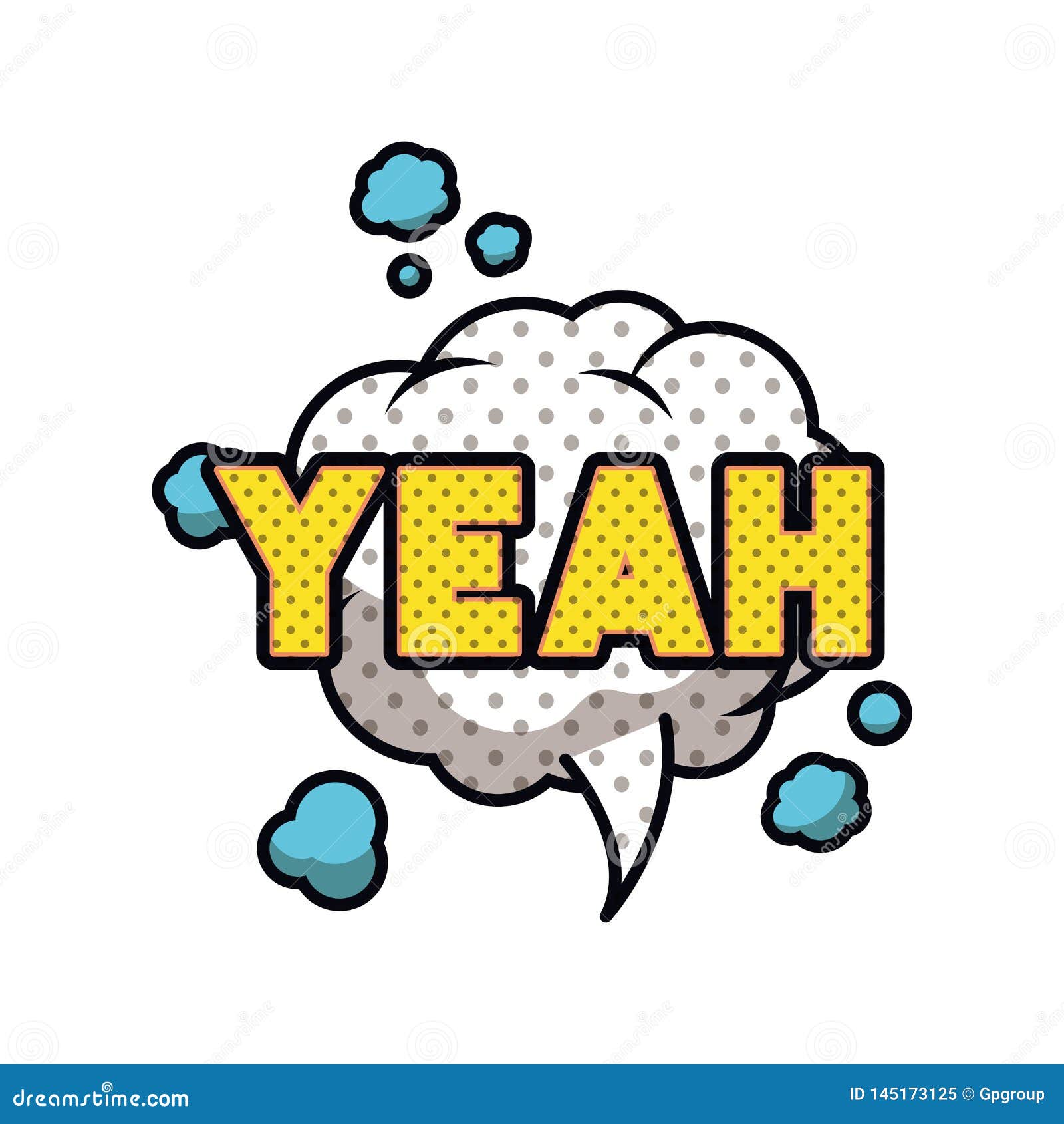 Yeah Comic Words in Speech Bubble Isolated Icon Stock Vector ...