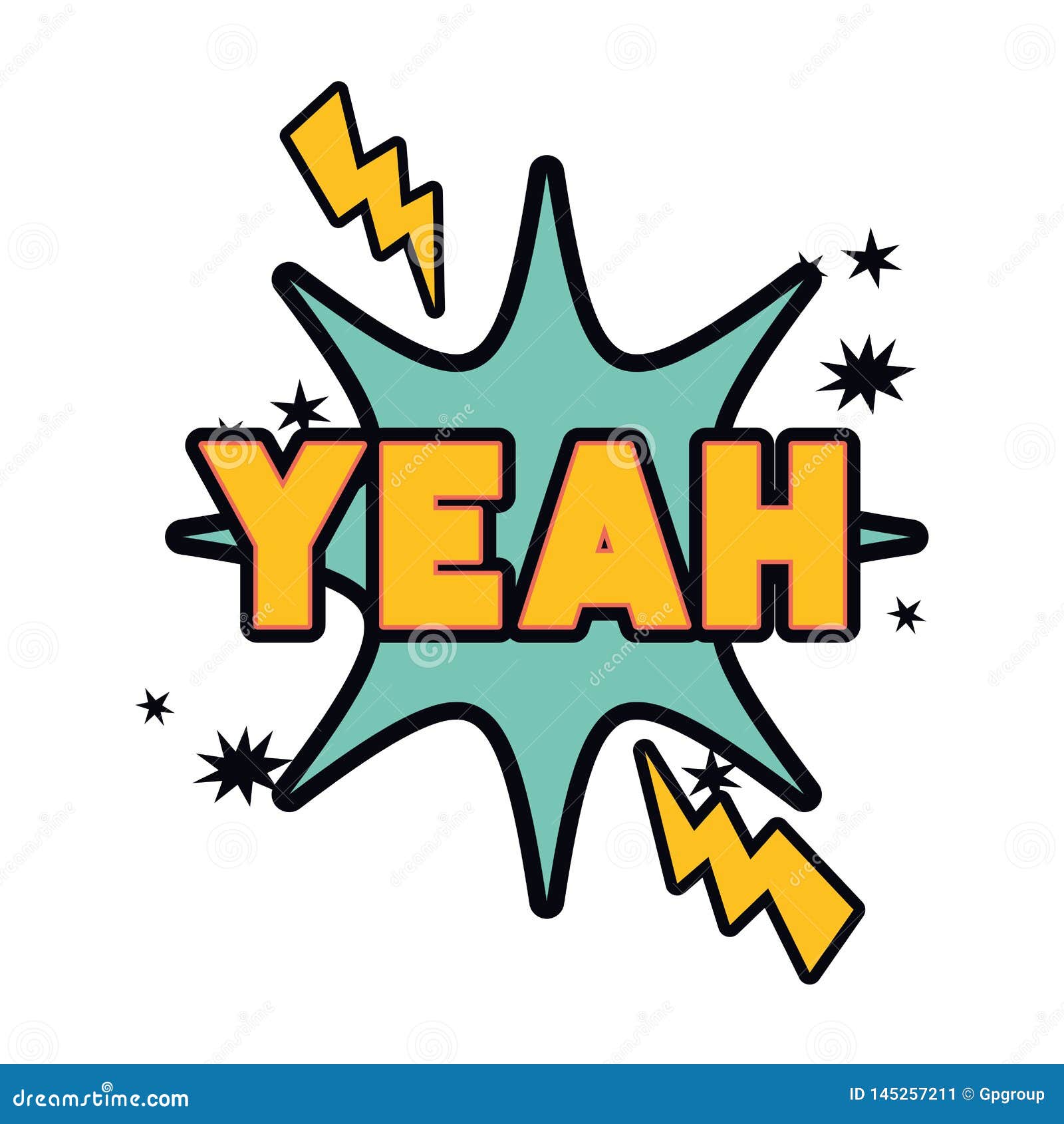 Yeah Comic Words in Speech Bubble Isolated Icon Stock Vector ...