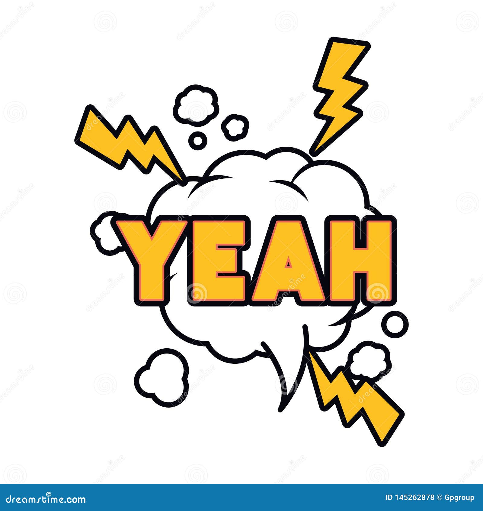 Yeah Comic Words in Speech Bubble Isolated Icon Stock Vector ...