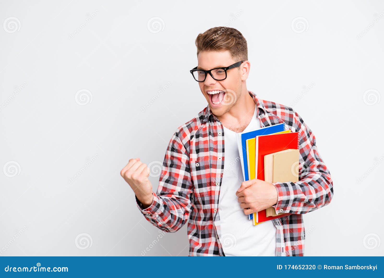 Yeah! Happy Student Celebrating Successful Ending of Exams Stock Photo ...