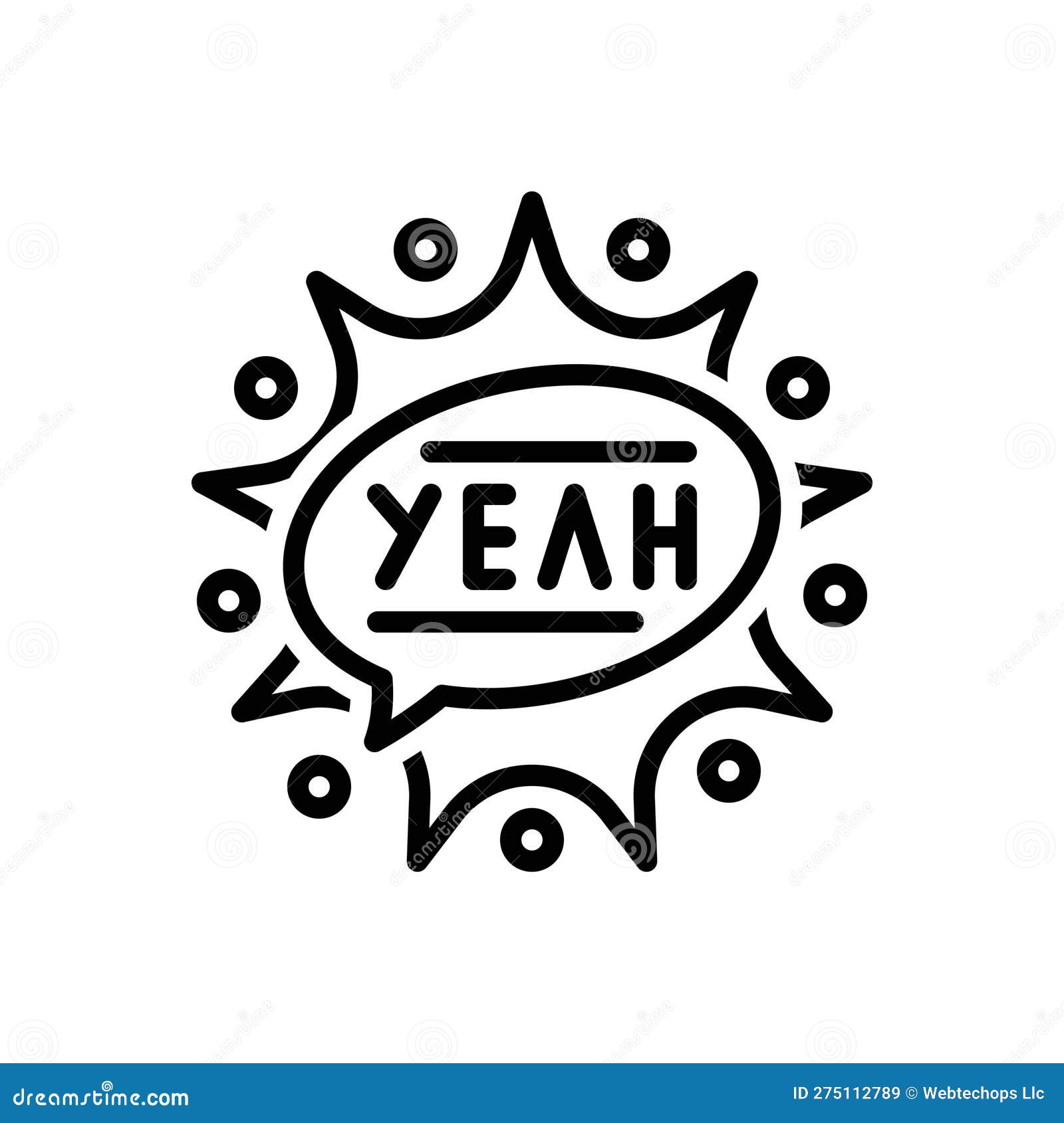 Black Line Icon for Yeah, Comic and Speech Stock Vector - Illustration ...