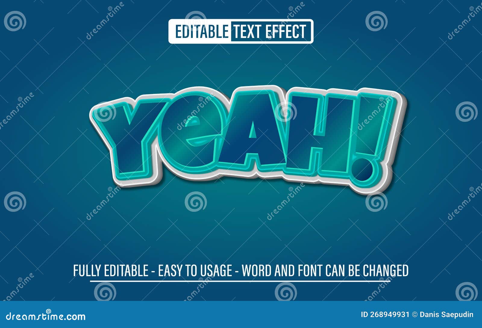 Yeah Idea Sucsses Editable Text Effect Stock Vector - Illustration of ...
