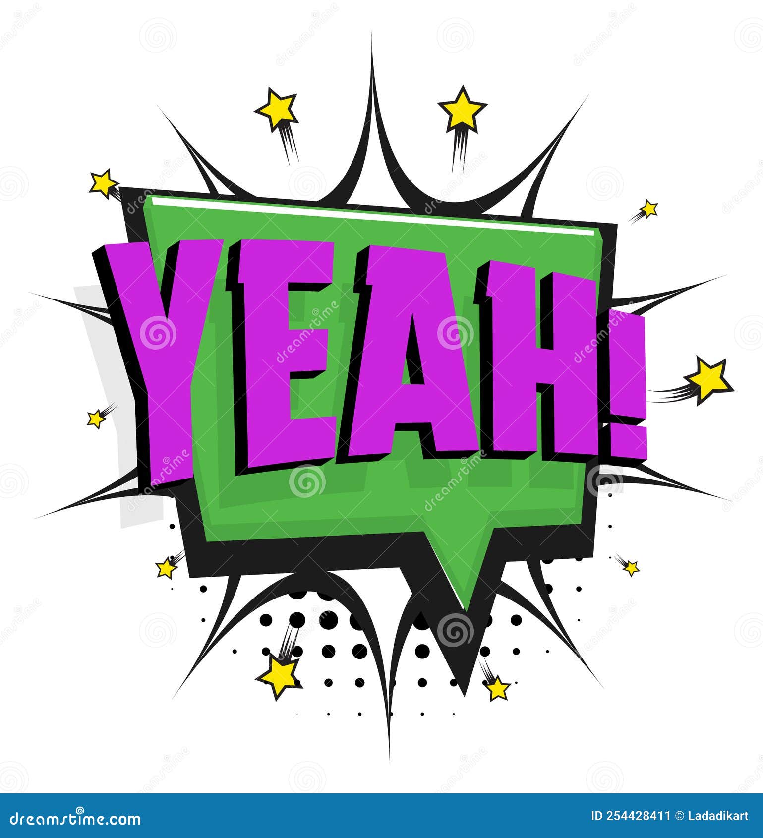 Yeah Message Frame in Comic Bubble Retro Style Stock Vector ...