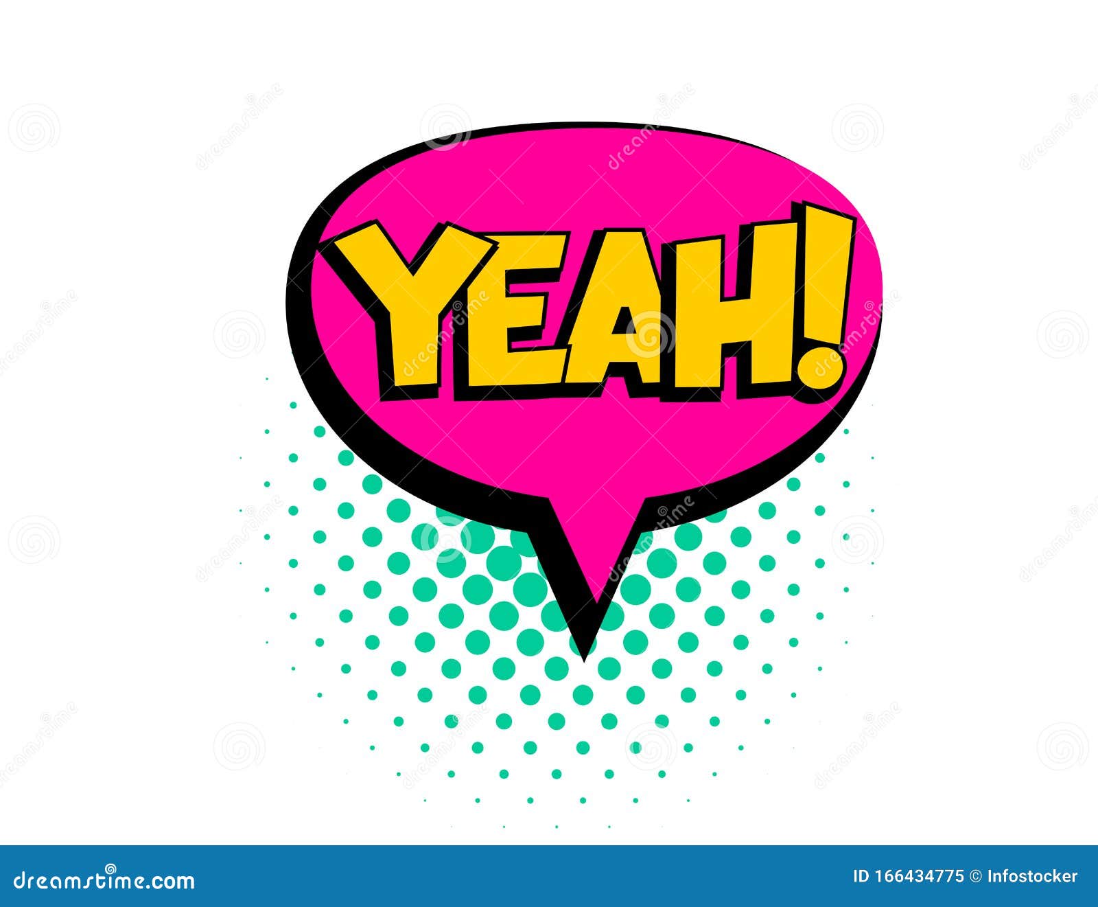 Yeah Speech Bubble Pop Art Comic Text Stock Vector - Illustration of ...