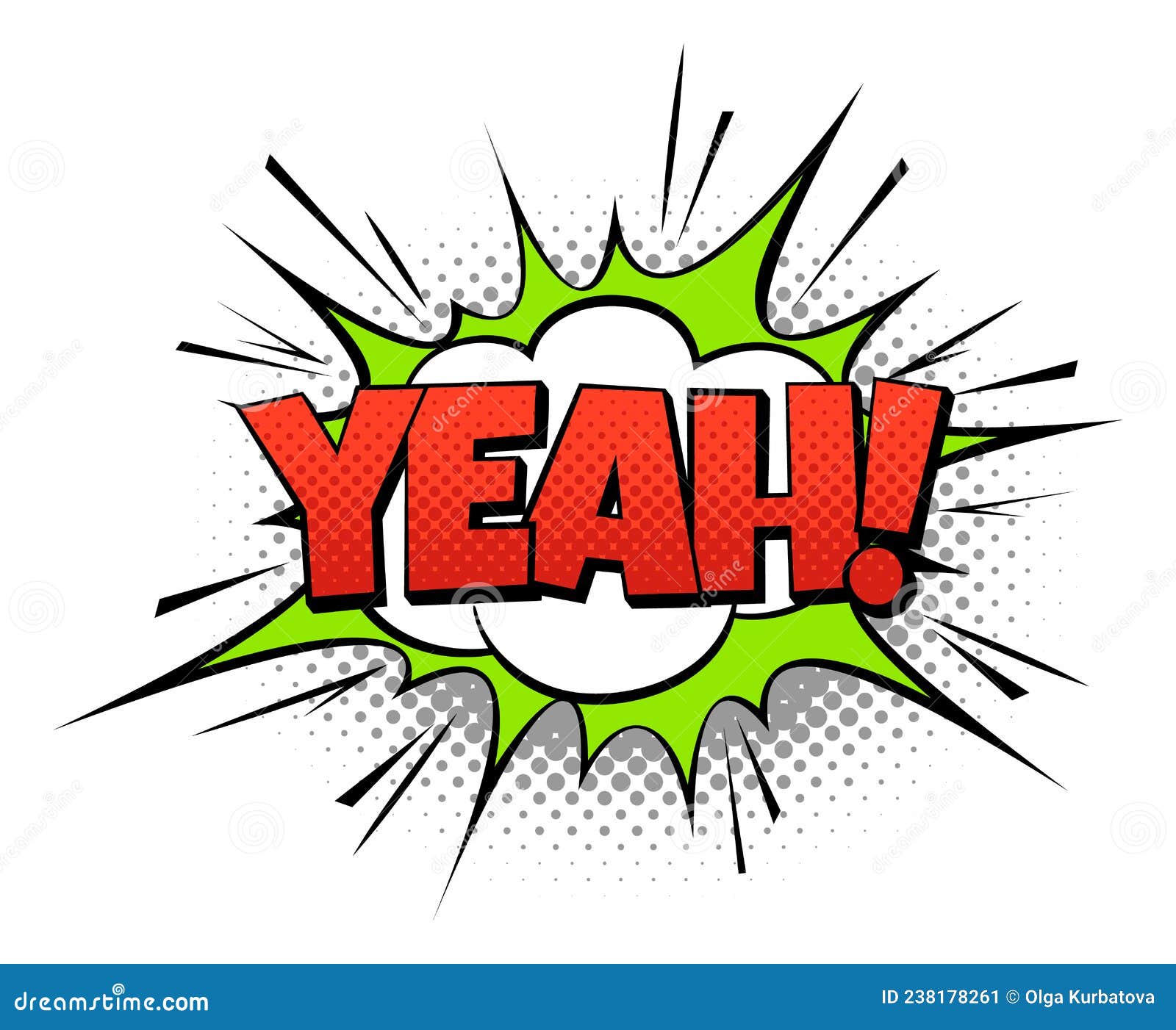 Yeah Sticker. Funny Bright Comic Style Bubble Stock Vector ...