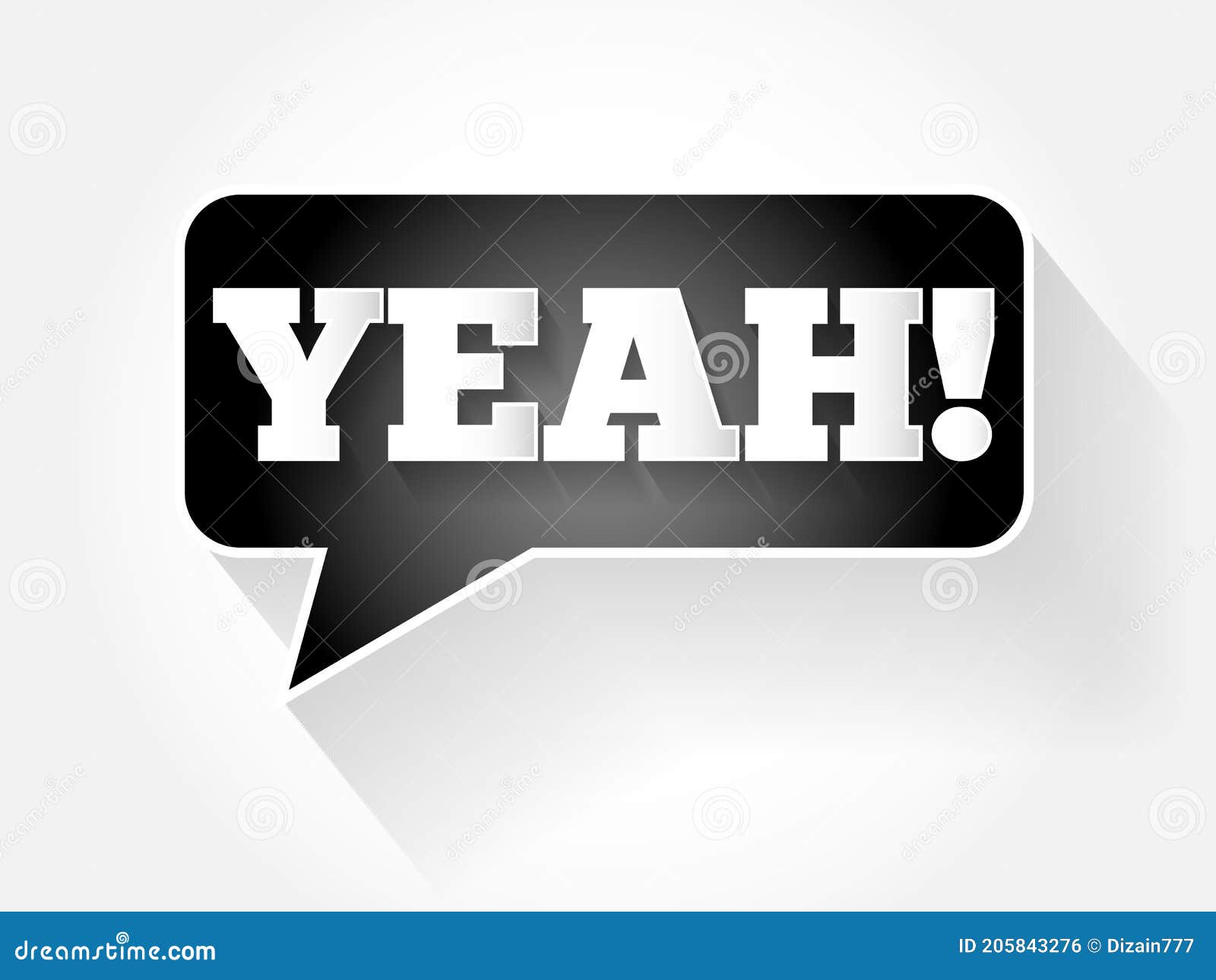 YEAH! text message bubble stock illustration. Illustration of ...