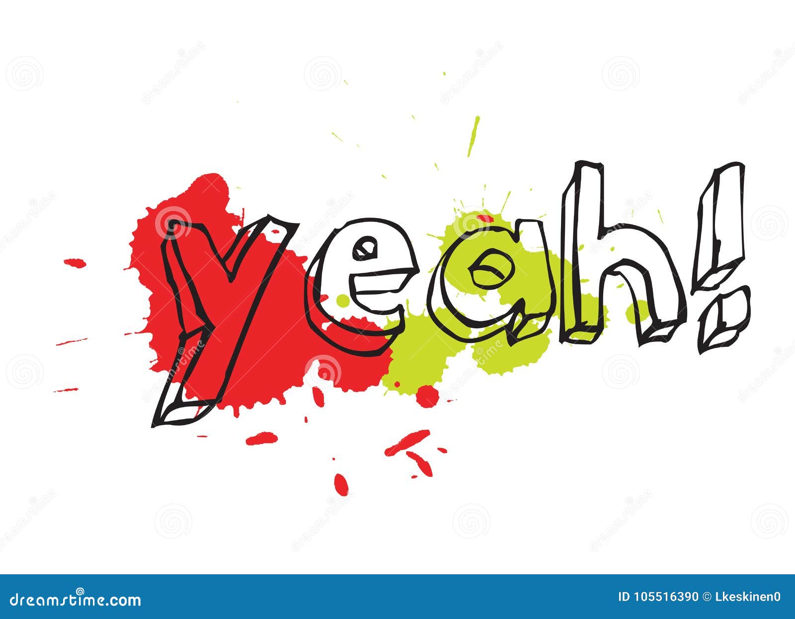 Yeah typography for kids stock vector. Illustration of reaction - 105516390