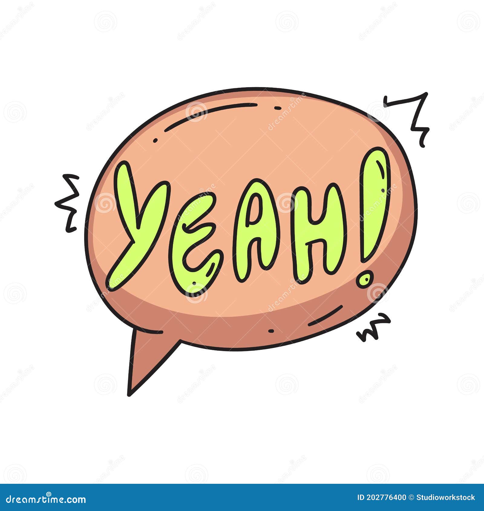 Yeah word on speech bubble stock illustration. Illustration of label ...