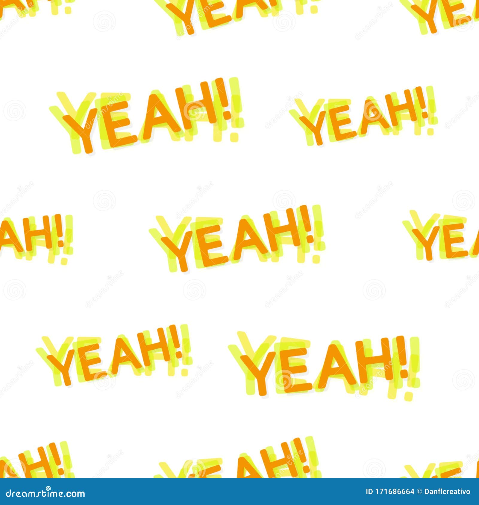 Yeah Words Motif Collage Seamless Pattern Stock Illustration ...